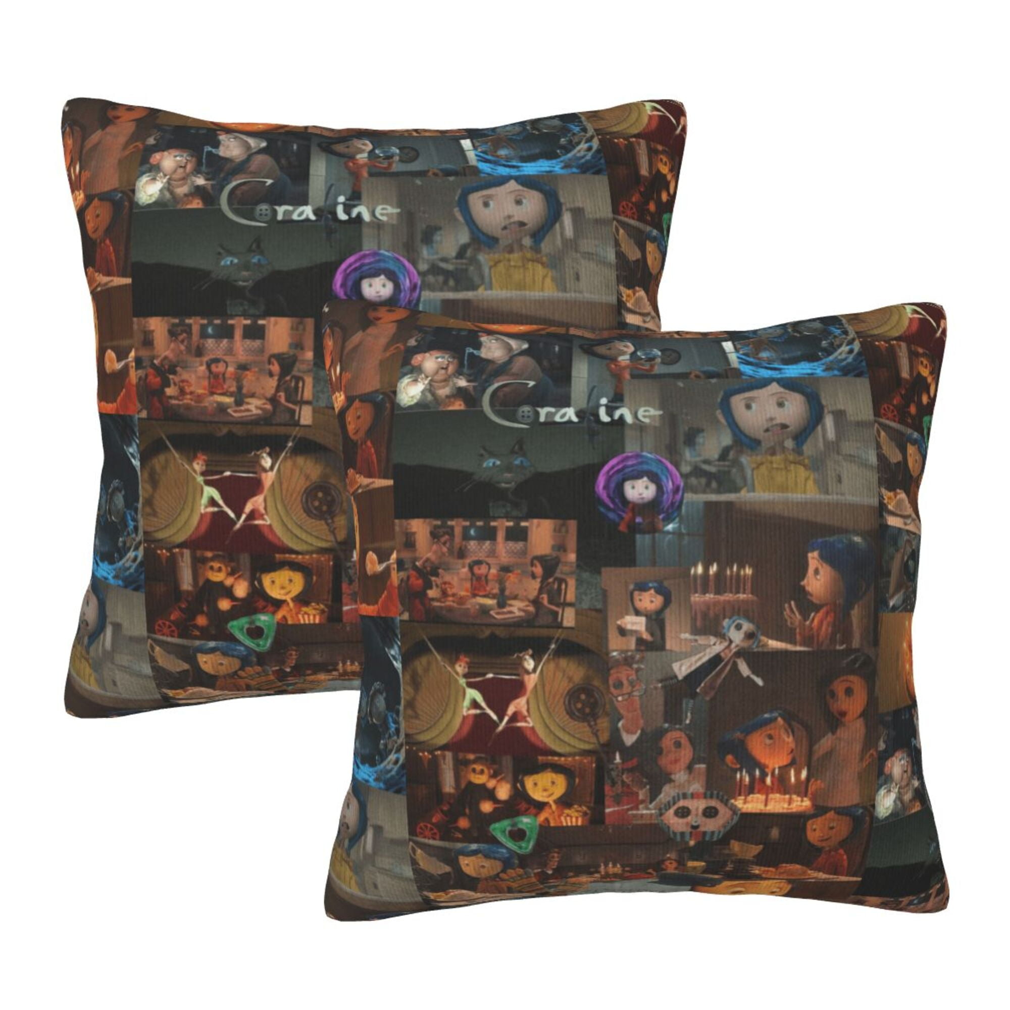 Coraline Throw Pillow Covers, Square Polyester Decor Pillow Covers Fall ...
