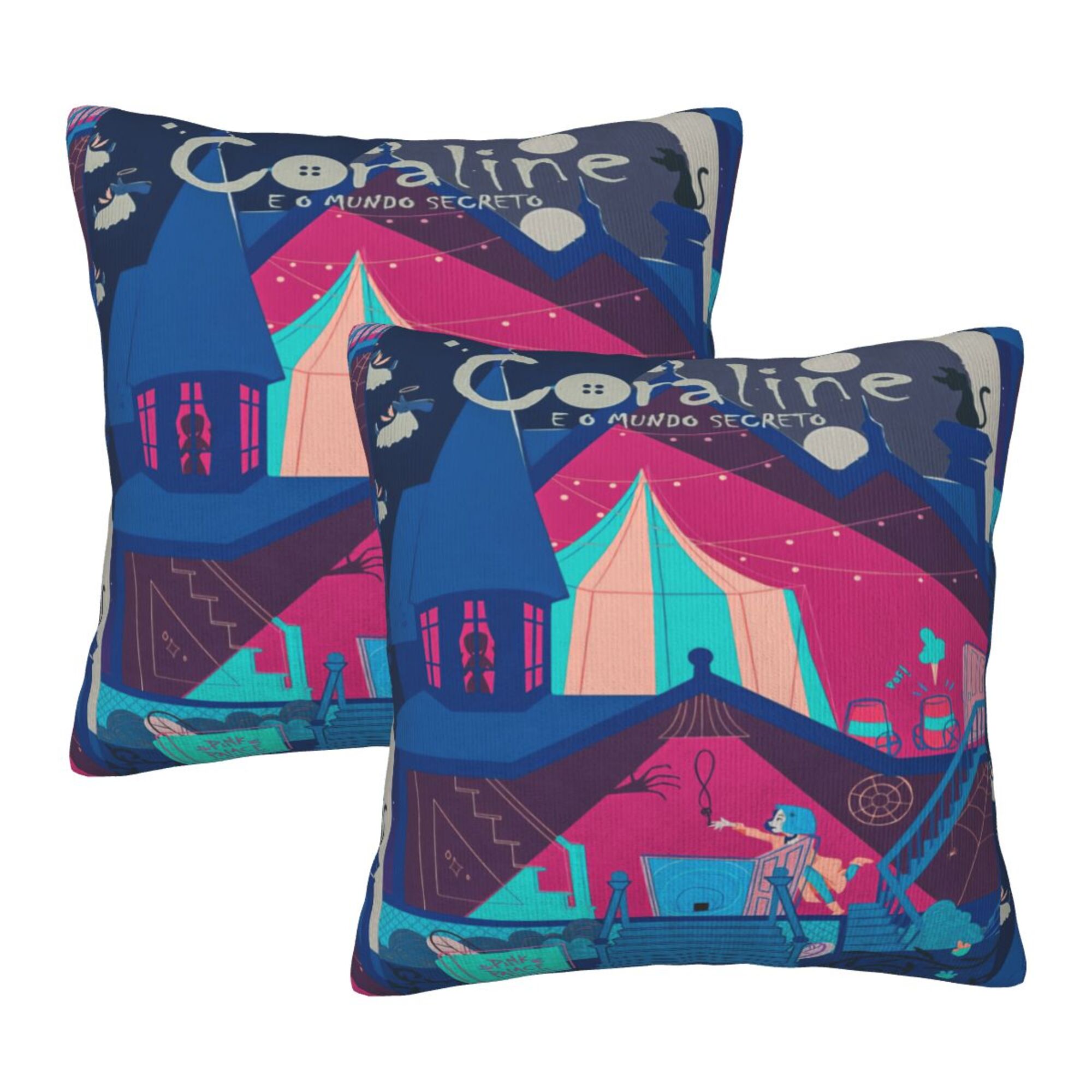 Coraline Throw Pillow Covers, Square Polyester Decor Pillow Covers Fall ...
