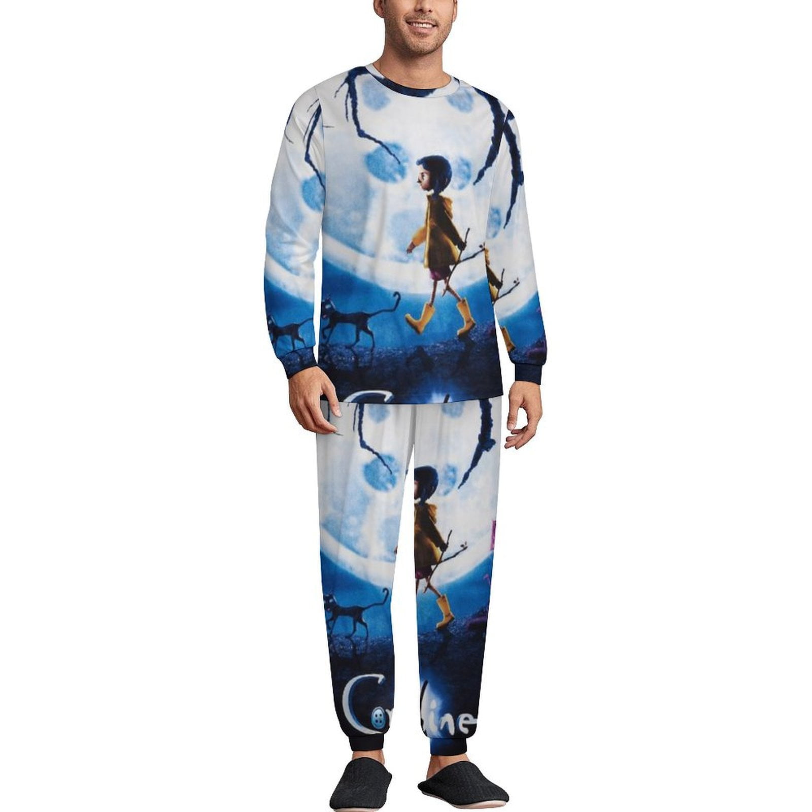 Coraline Unisex Adults Round Neck Pajama Set Two Piece Set Pajama Suit ...