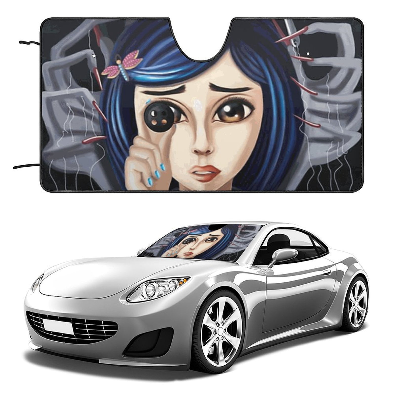 Coraline Windshield Sunshades UV Reflector Sun Visor Foldable Car Sun ...