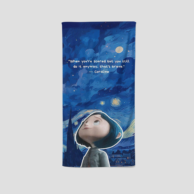 Coraline's single-sided towel, featuring a unique design, is a perfect ...