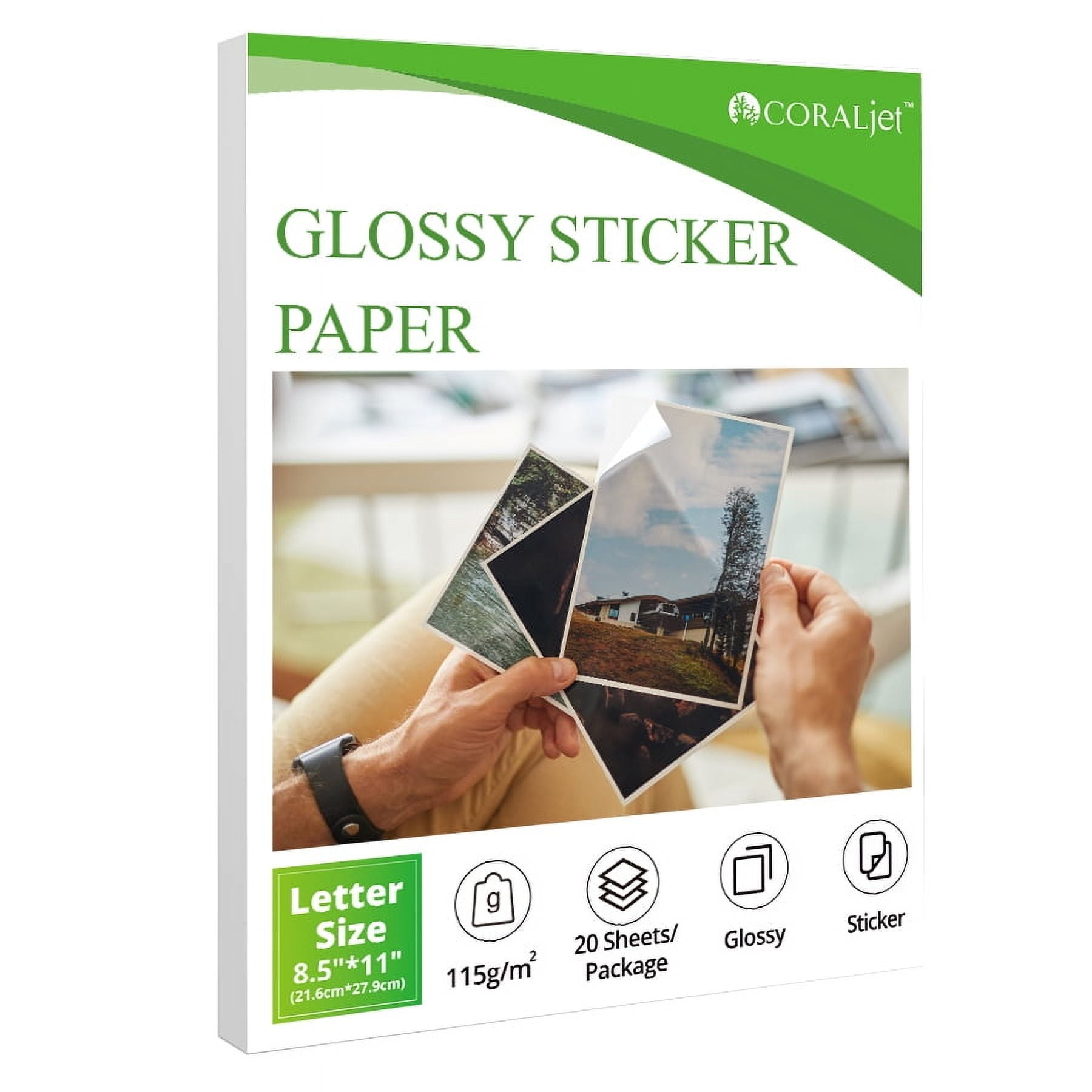 Coraljet 20/50 sheets of A4/A6/Letter High-Quality Glossy Sticker Paper ...