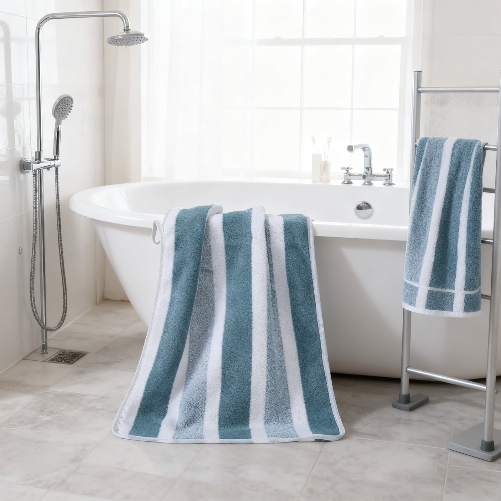 Corals Fleece Bath Towel 140x70cm | Highly Absorbent Quick-Dry Striped ...