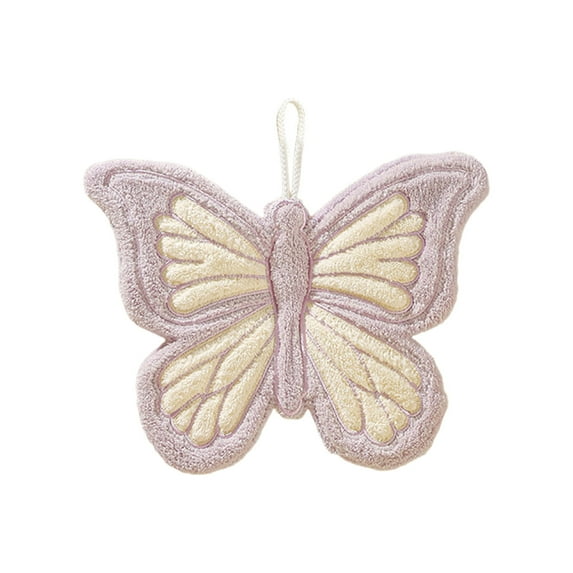 Corals Fleece Hand Towel Easy to Clean Butterfly Design Washcloth Great ...