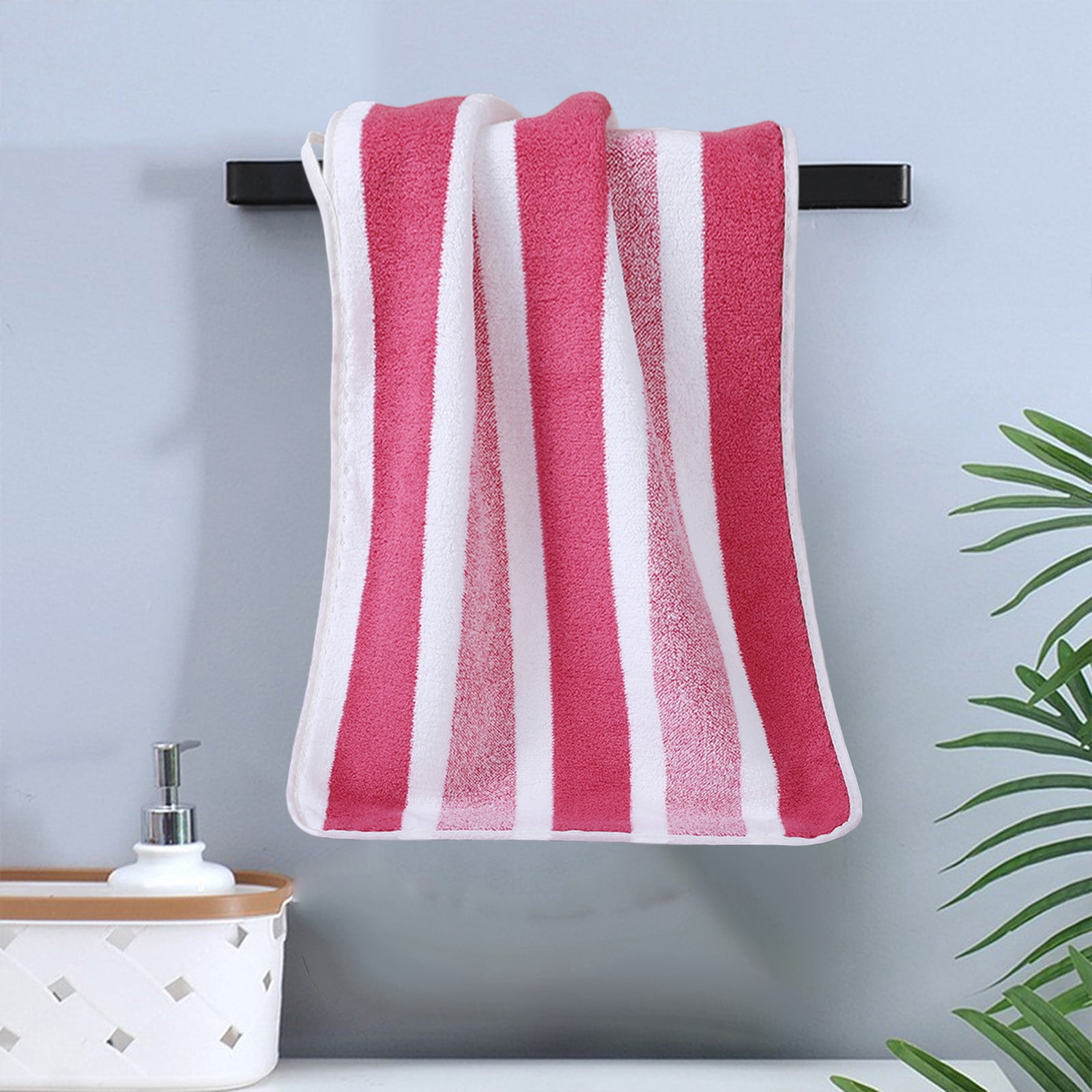 Corals Fleece Towel with Large Strips and Absorbent Edges for Men and ...