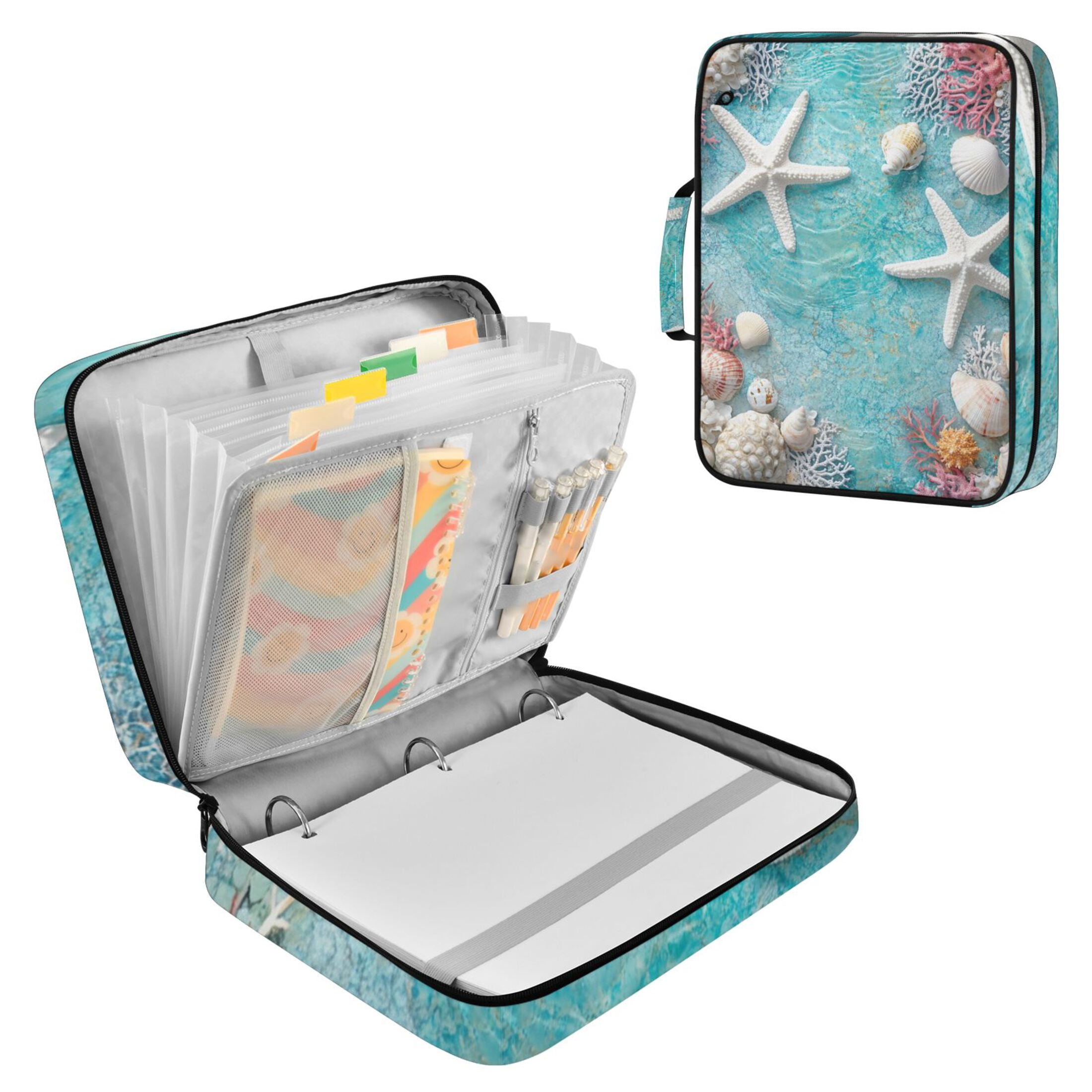 Corals Shells Starfishes Accordion File Organizer Expanding File Folder ...
