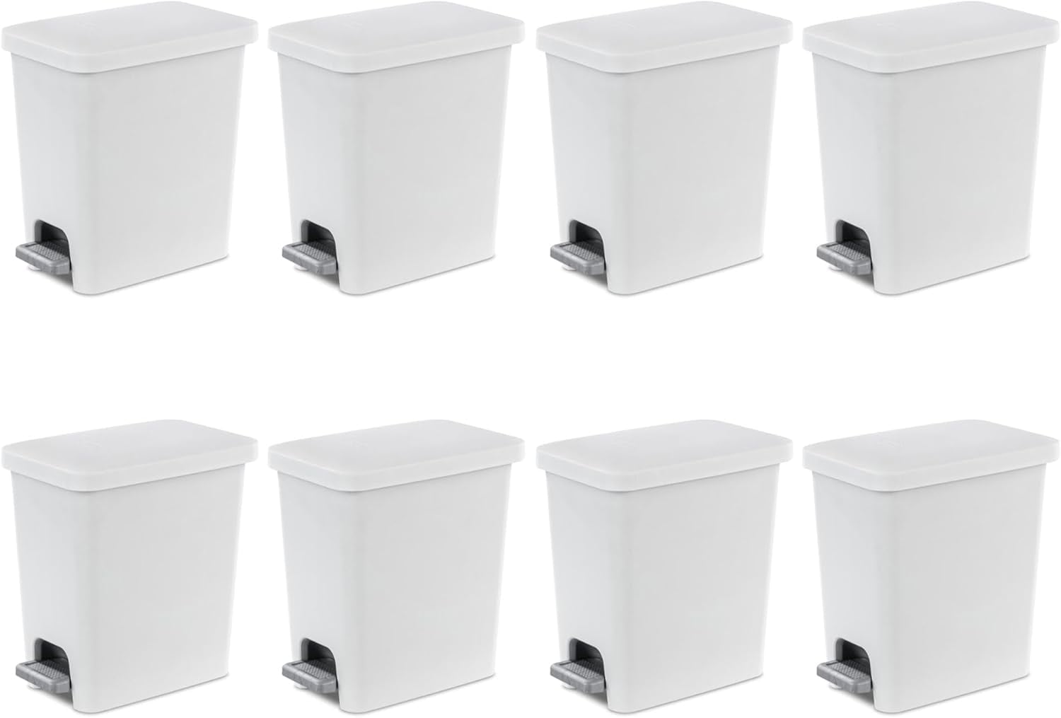 Coraluna 2.7 Gallon Rectangular Step On Kitchen Trash Bin Plastic ...