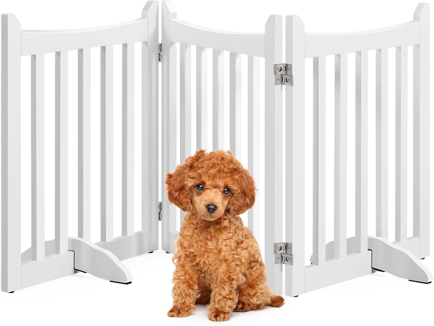 Coraluna 24" H Freestanding Pet Gate for Dogs Wooden Dog Gates for ...