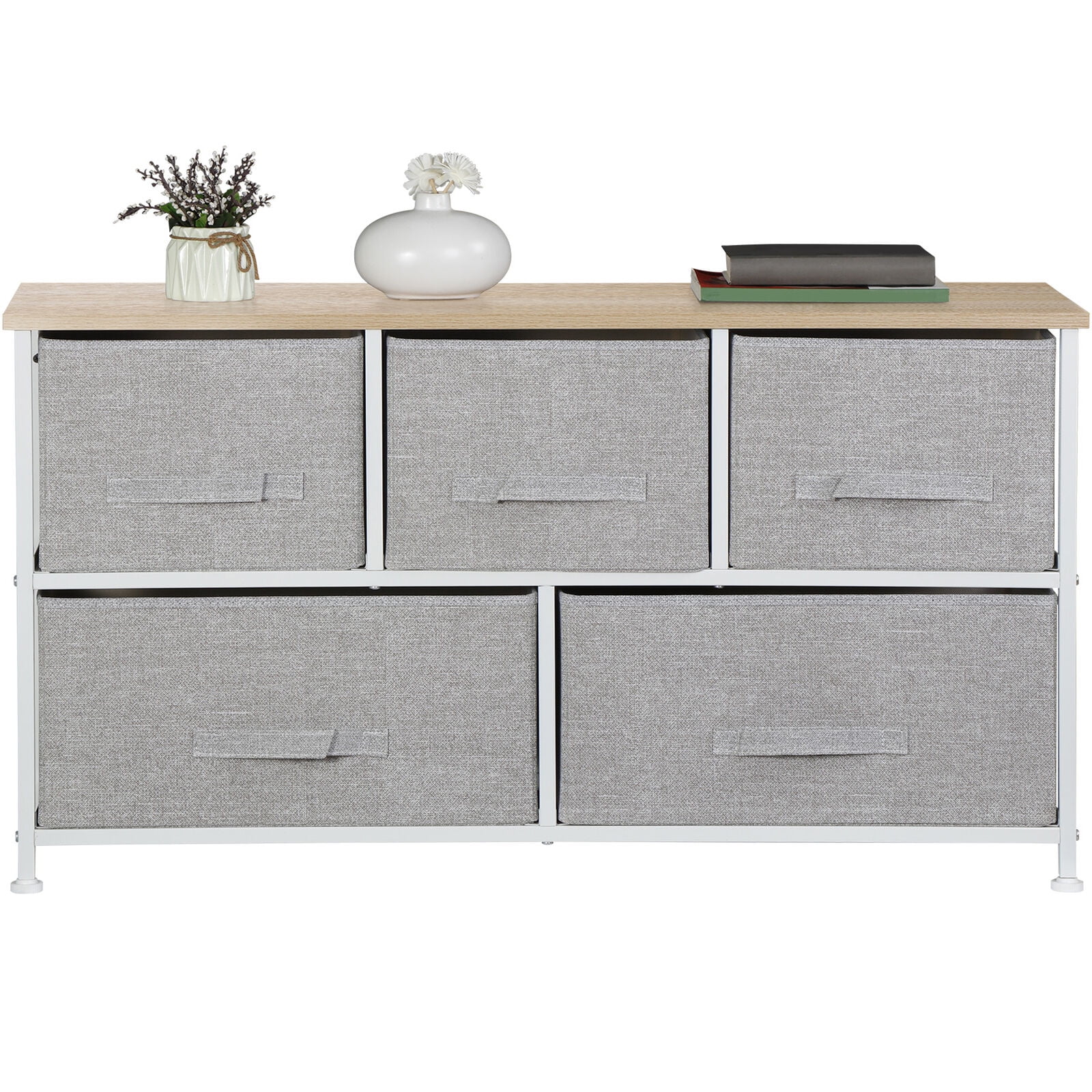 Coraluna 38.7" Extra Wide 5 Drawers Storage Cabinet Dresser Storage ...