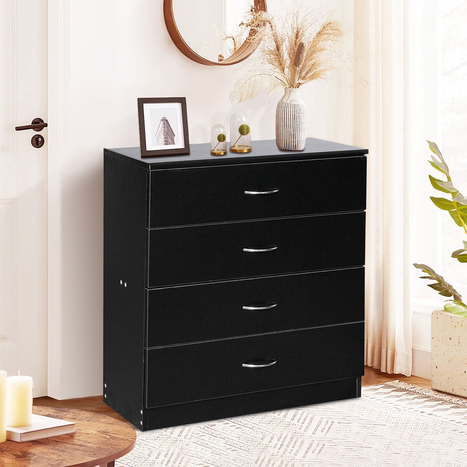 Coraluna 4-Drawer Nightstand Chest of Drawer Modern Storage Bedroom ...
