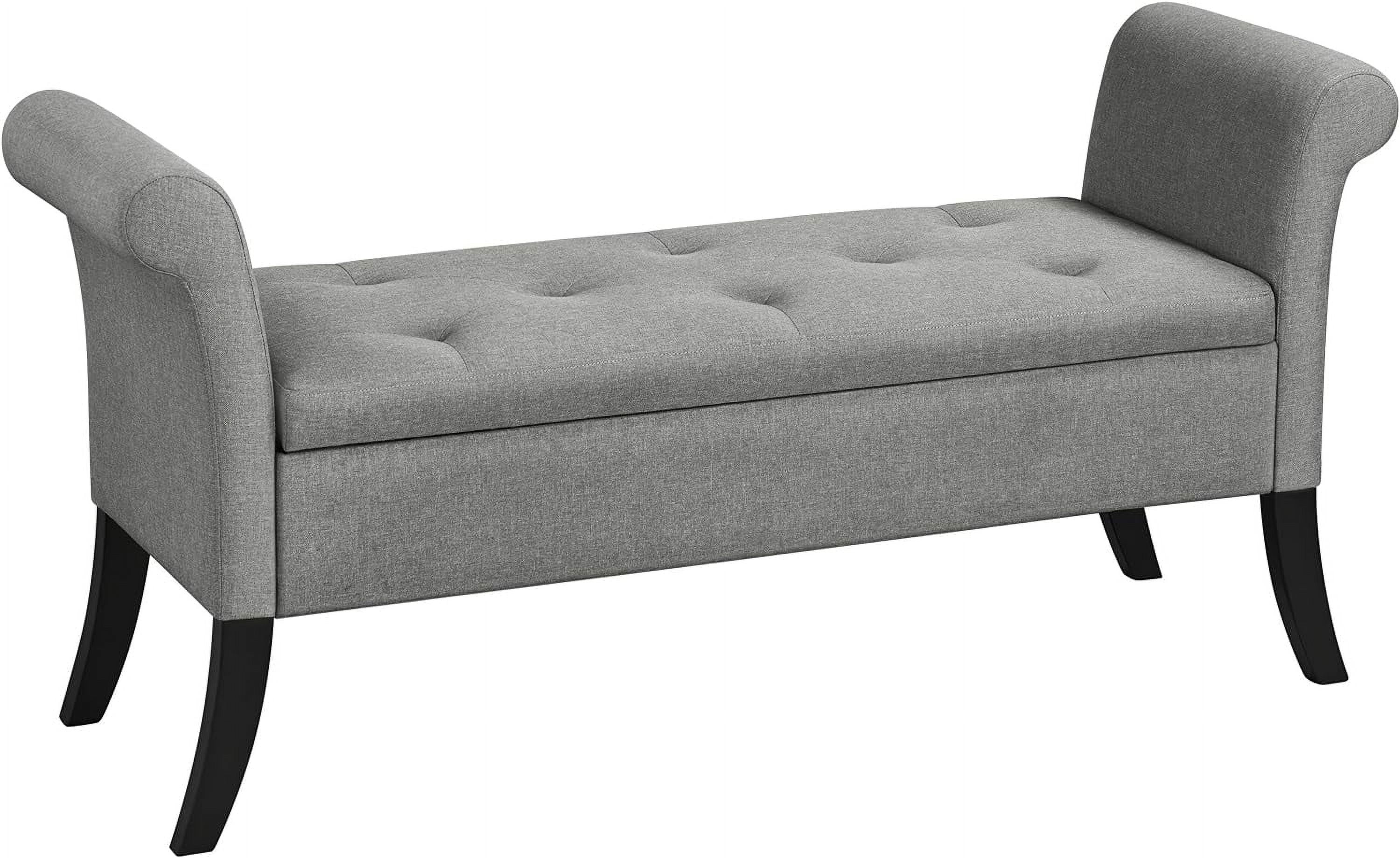 Coraluna 52in Ottoman Bench Folding Storage Ottoman Bench Tufted Fabric ...