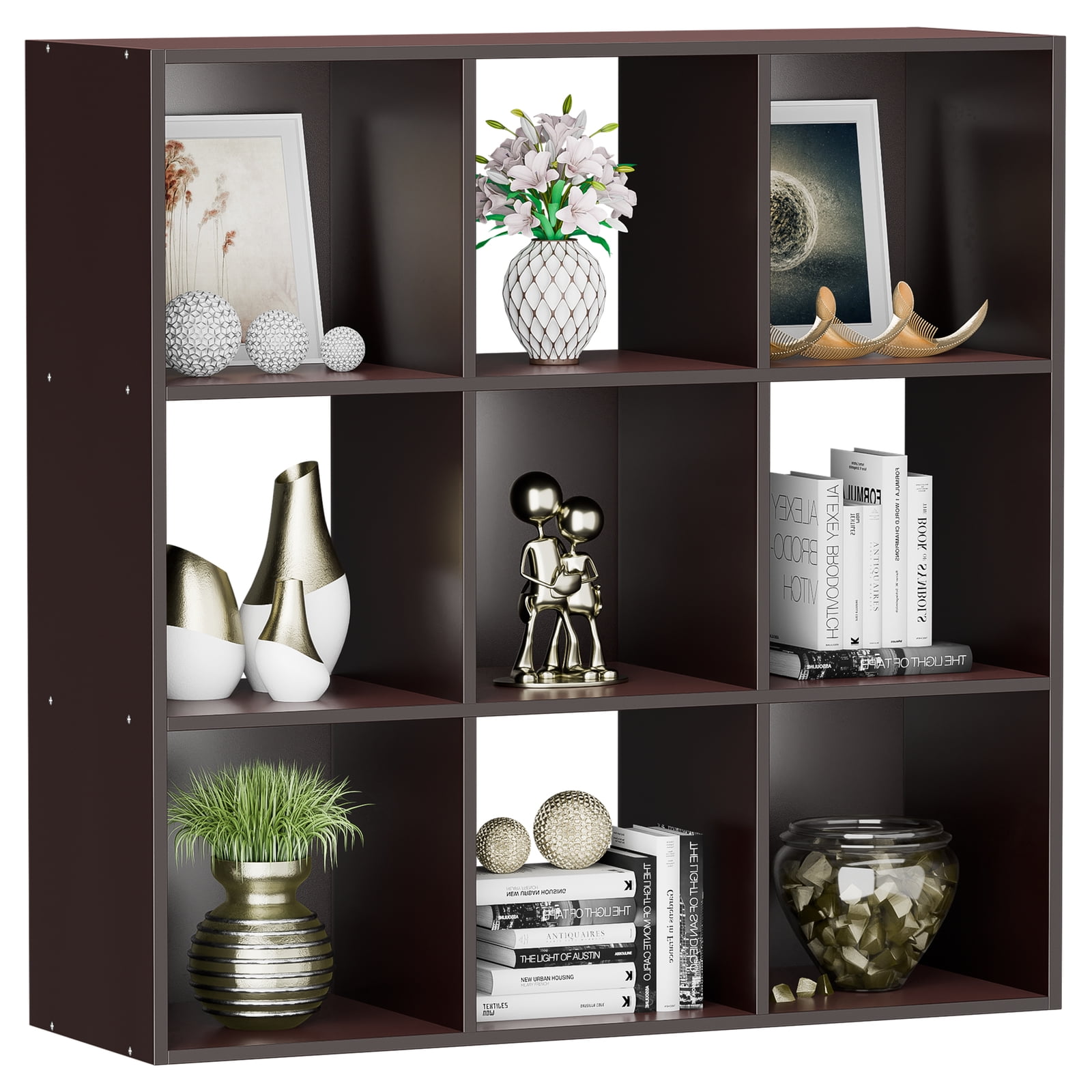 Coraluna 9 Cube Storage Organizer, 3 Tier Stackable Mdf Wood Bookcase ...