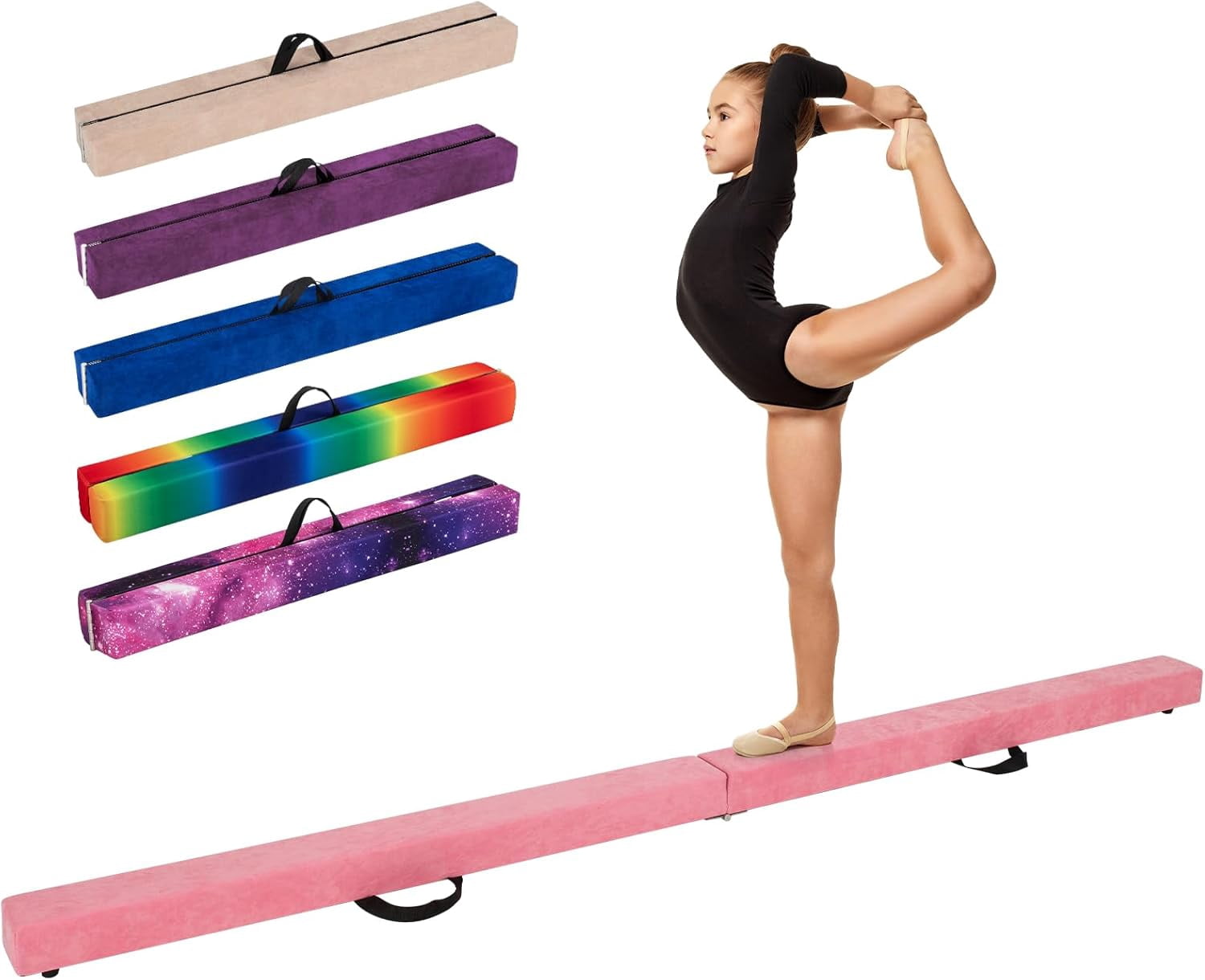Coraluna 9 FT Folding Balance Beam, Foam Gymnastic Beam with Solid Wood ...