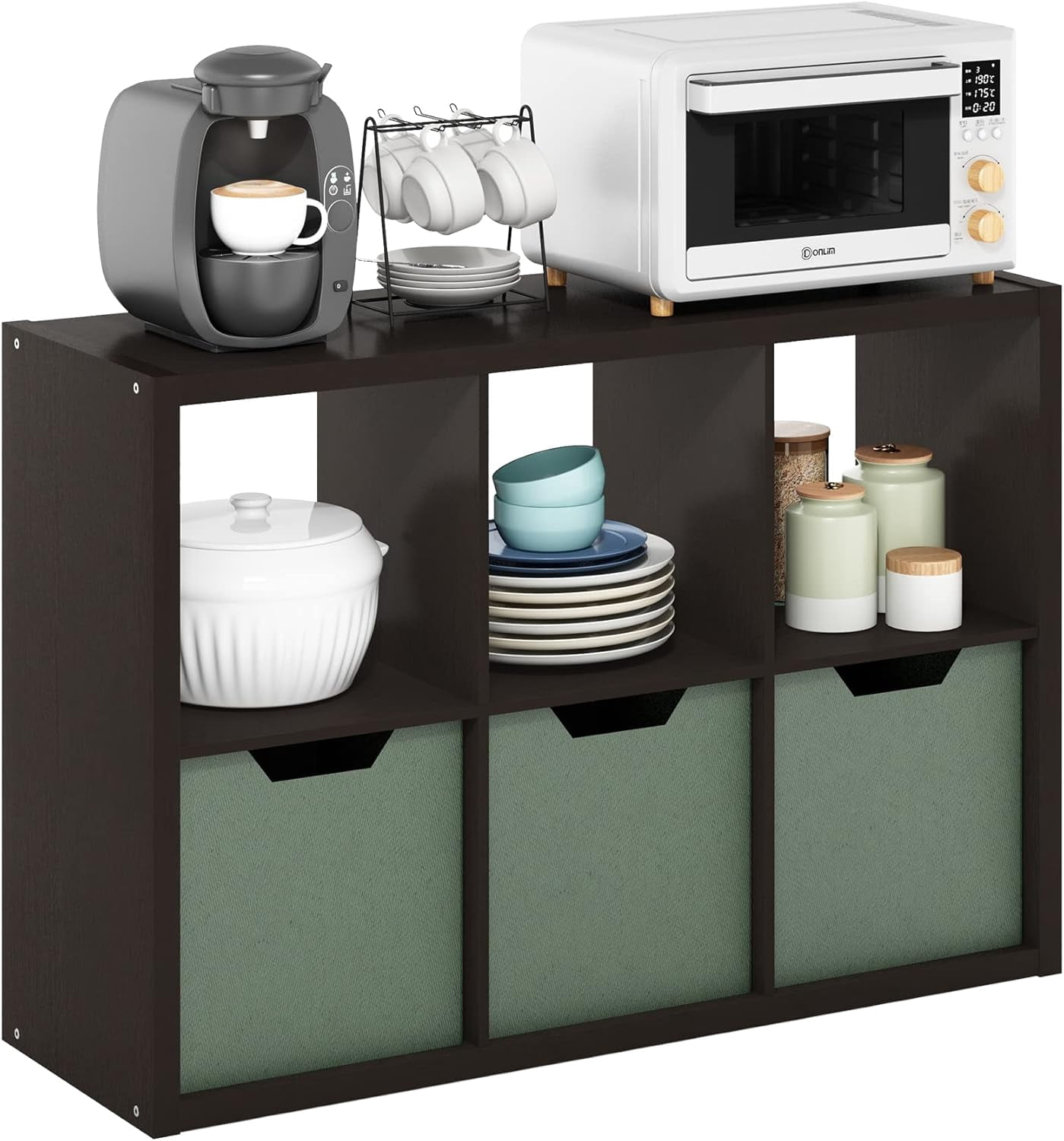 Coraluna Cubicle Open Back Decorative Cube Storage Organizer, 6-Cube ...