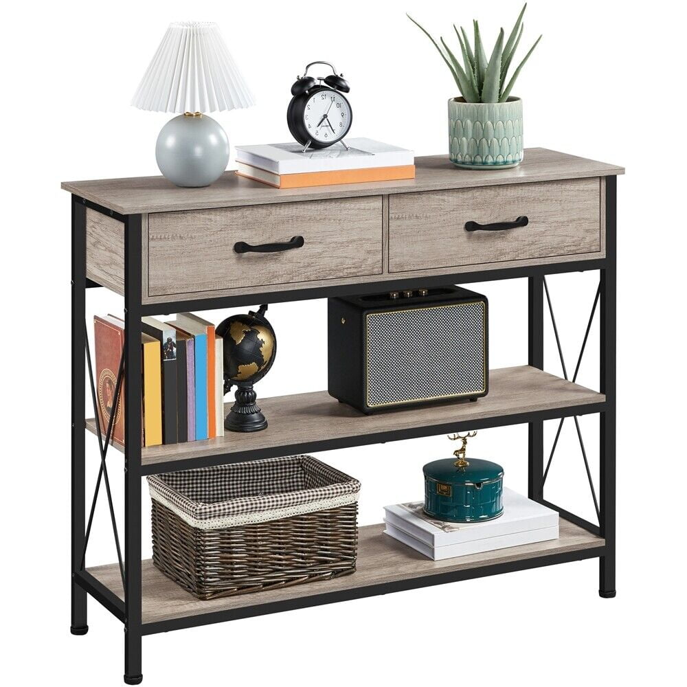 Coraluna Industrial Console Table Entryway Sofa Table Drawer Storage ...
