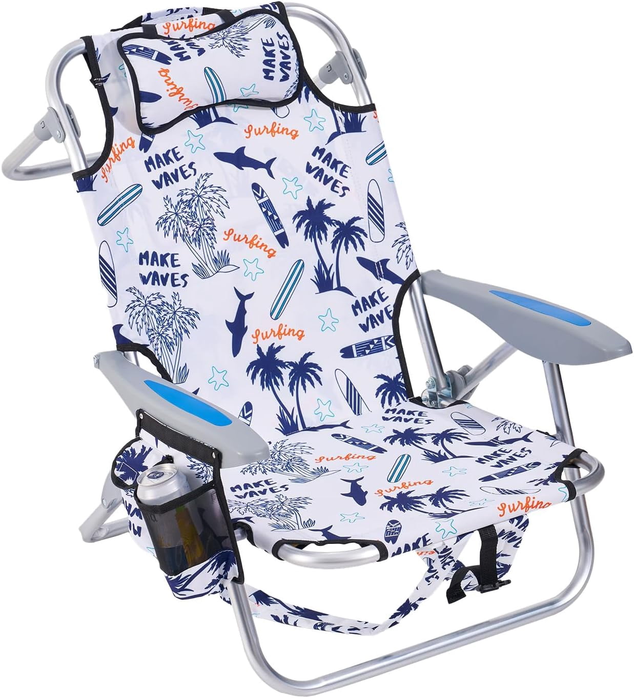 Coraluna Portable Beach Chair for Adults, Outdoor Camping Chair Lay ...