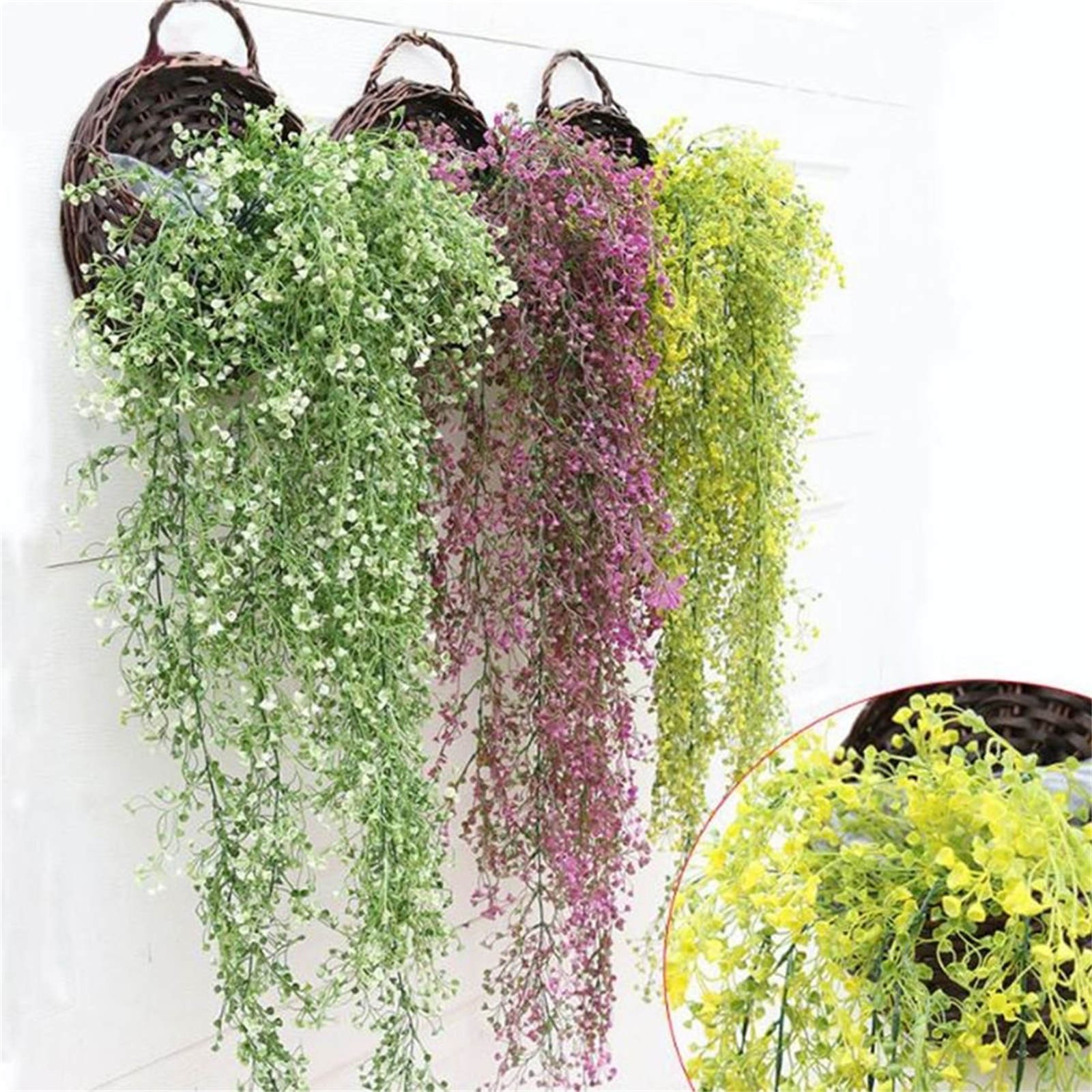 Corashan Artificial Hanging Ivy Garland Plants Vine Fake Foliage Flower ...