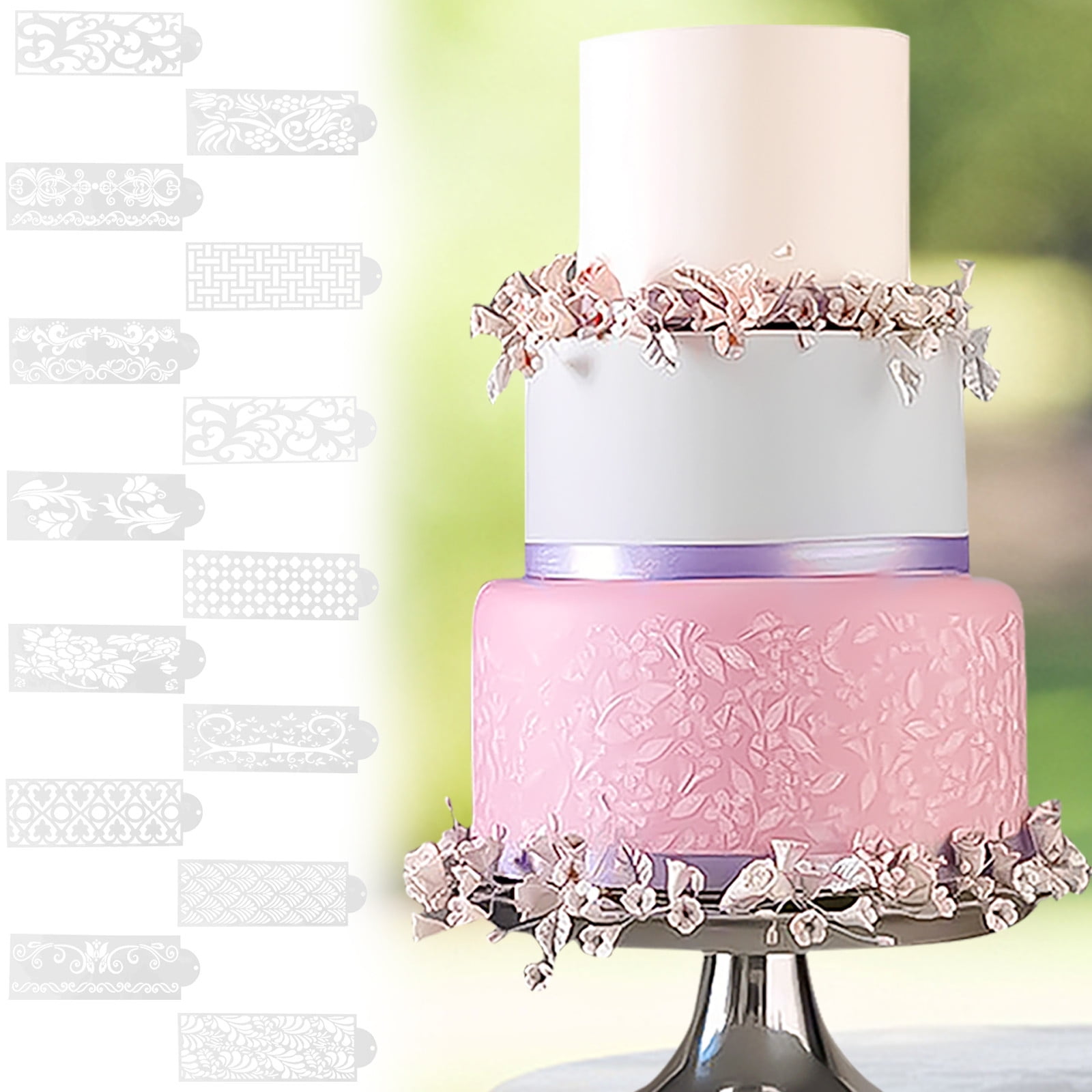 Corashan Fondant Cake Stencil Stamps Stencils Floral Cake Templates ...