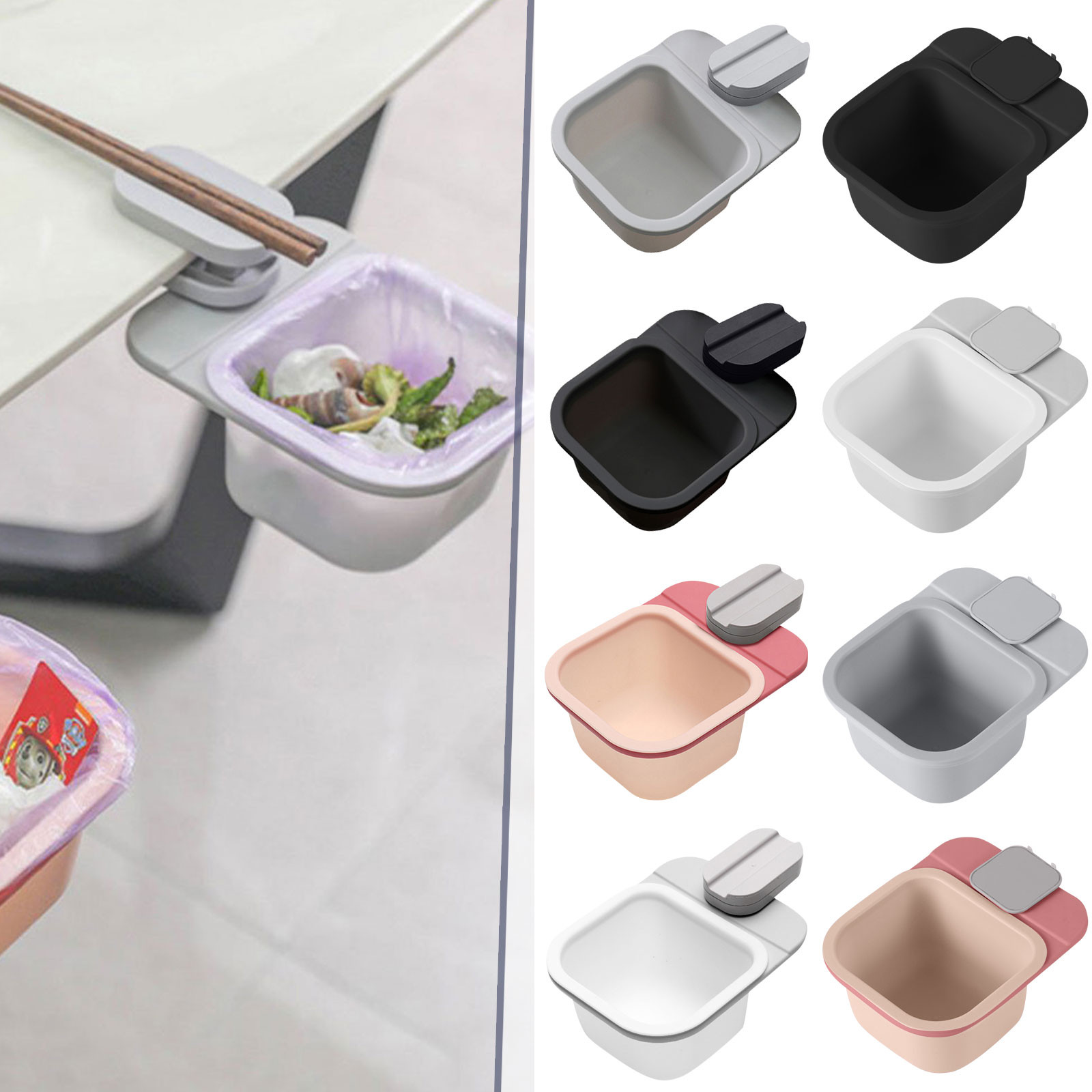 Corashan Rotating Under Desk Storage Box Office Under Table Trash Can ...