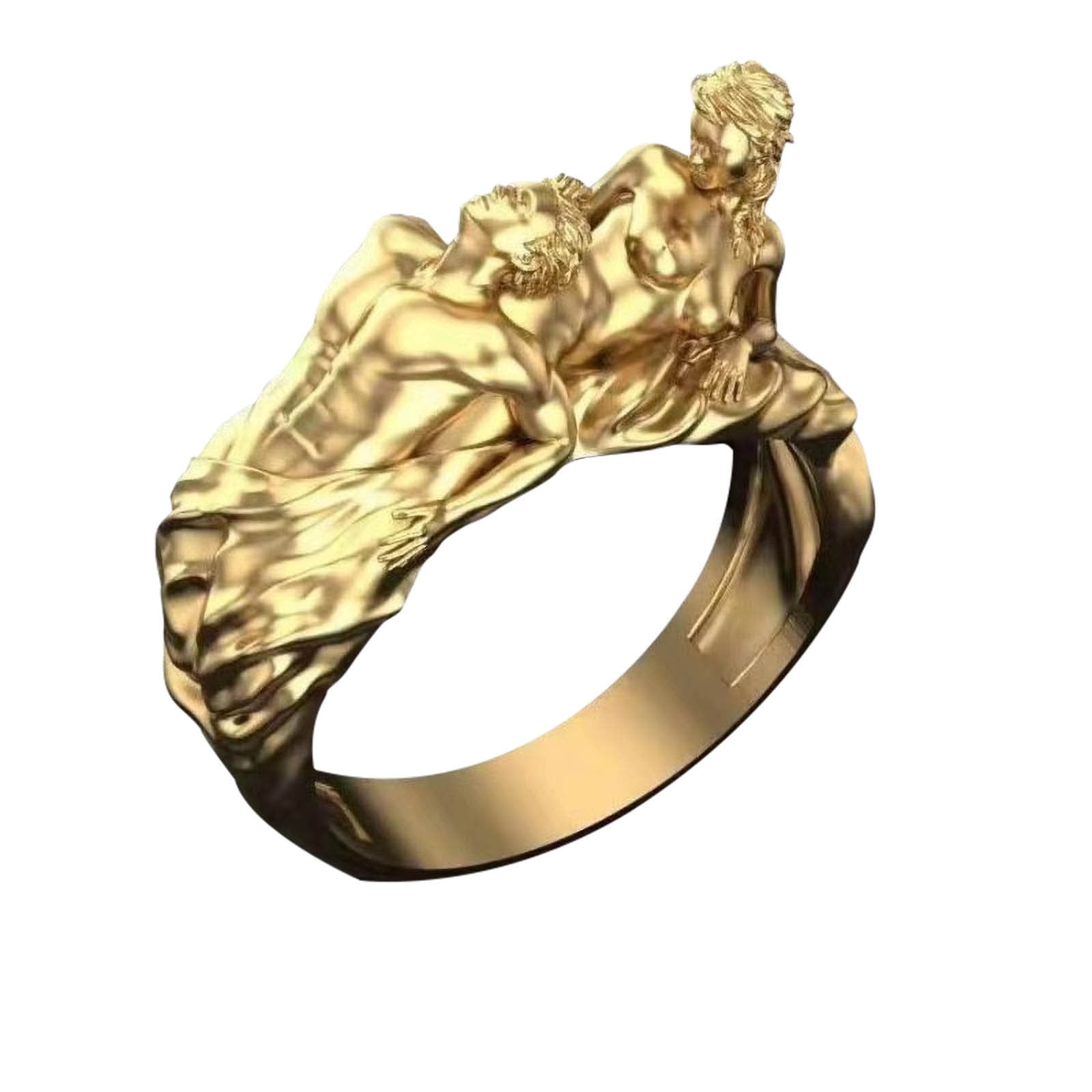 Corashan Valentine's Day Gift Men and Women Couple Rings Exaggerated ...