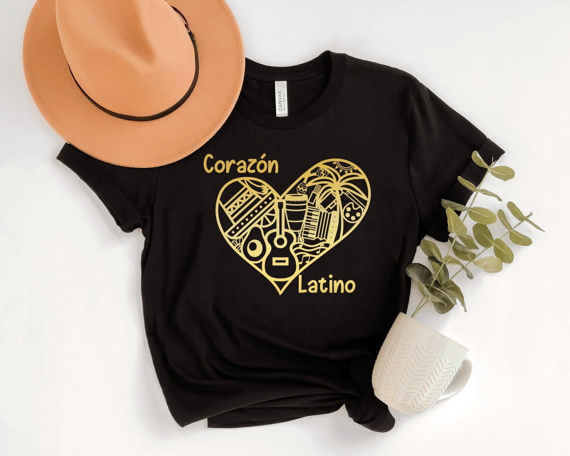 Corazon Latino Shirt, Mexican Shirt, Hispanic T-shirt, Hispanic ...