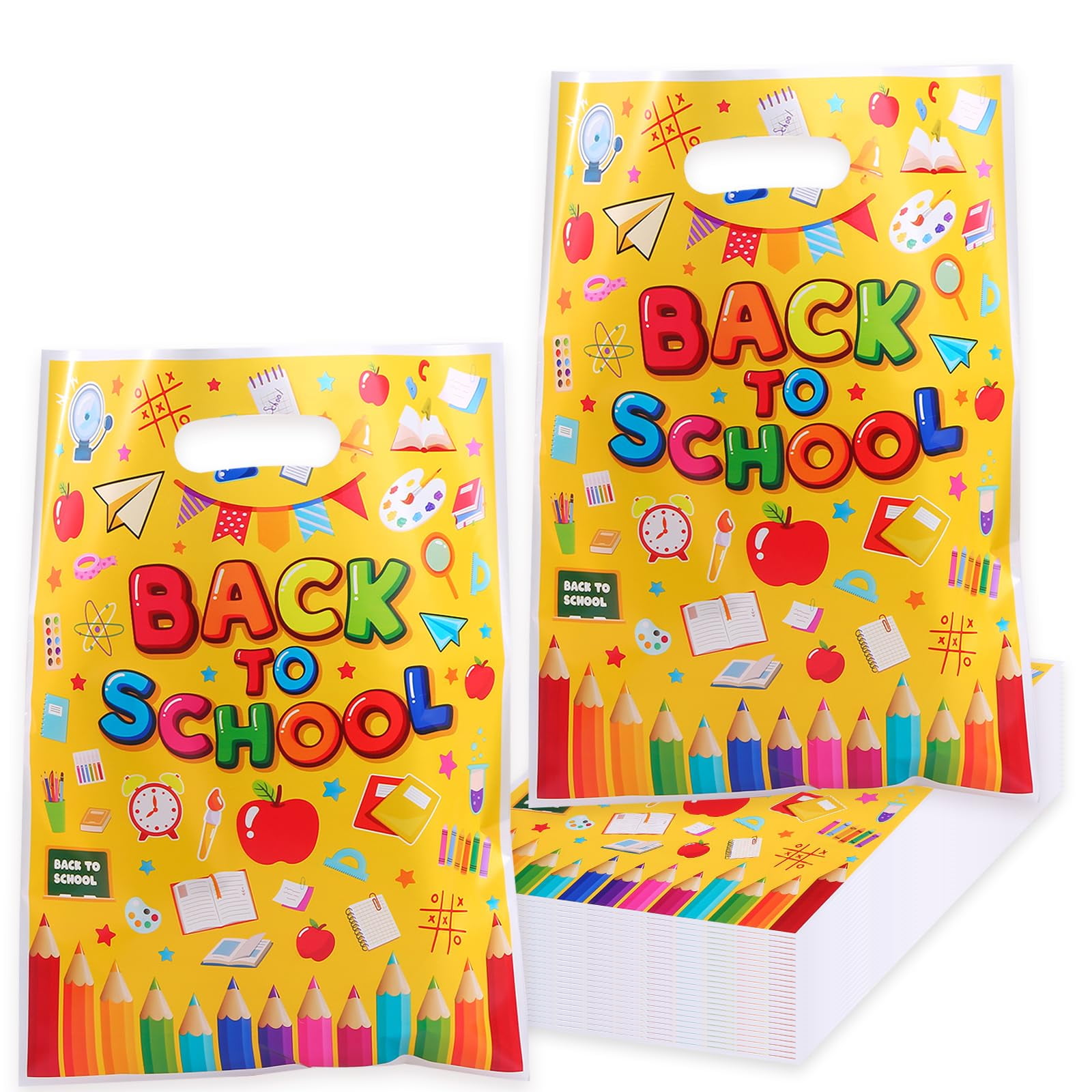 Corbekel 100 PCS PriNst Back to School Gift Bags with Handles, 9.84 x 7 ...