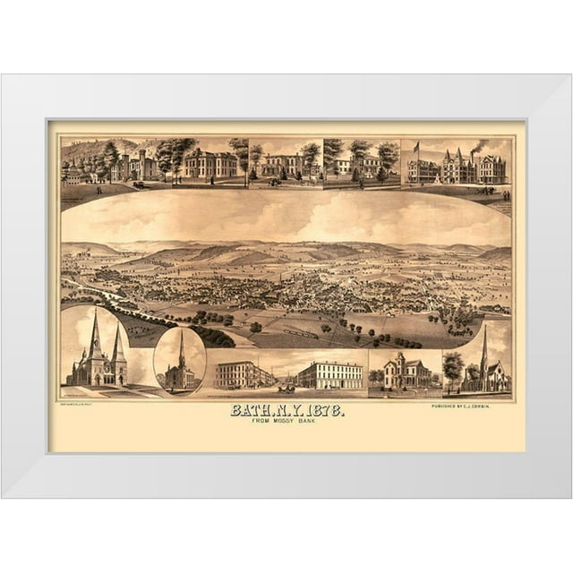 Corbin 14x11 White Modern Wood Framed Museum Art Print Titled - Bath ...