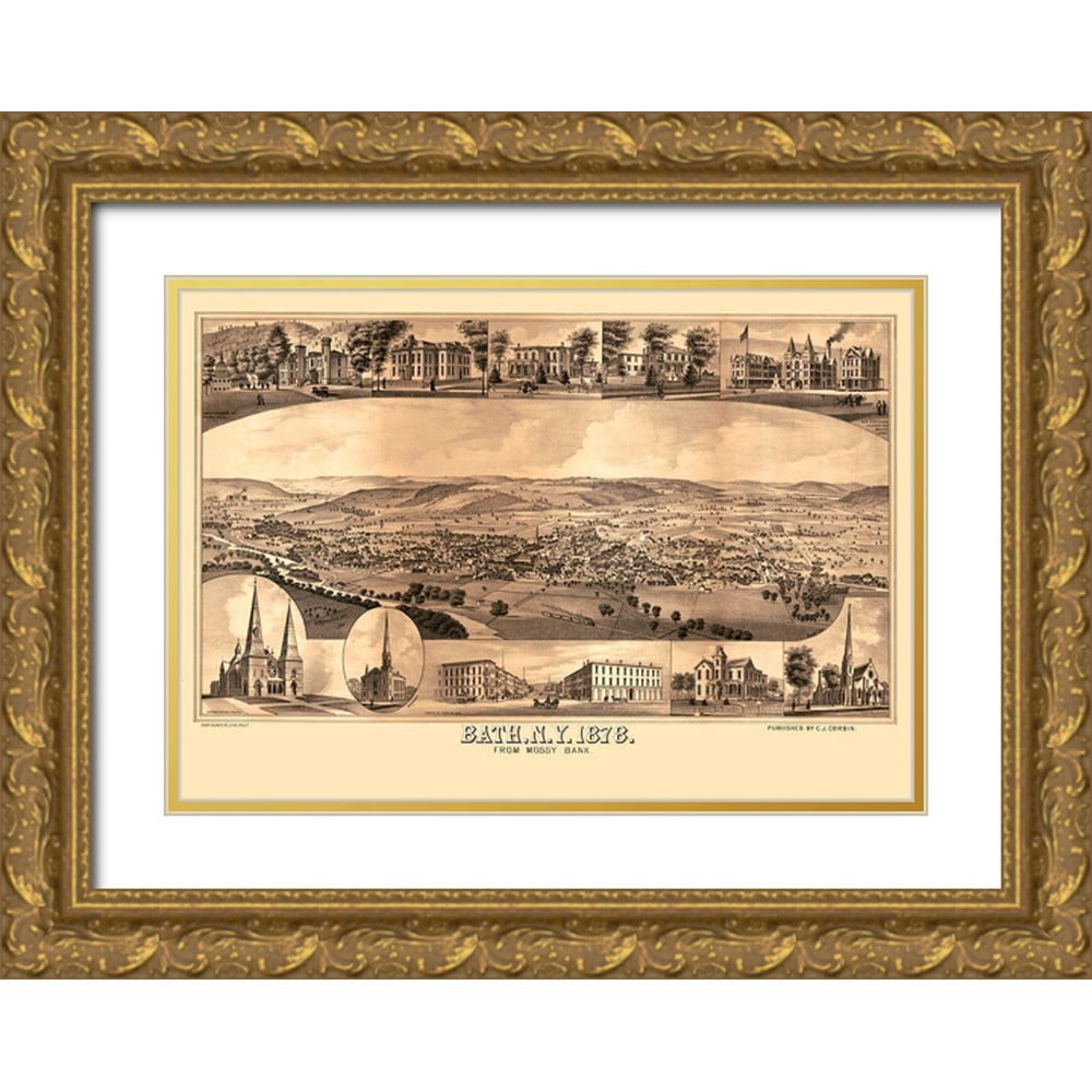 Corbin 24x18 Gold Ornate Wood Framed with Double Matting Museum Art ...