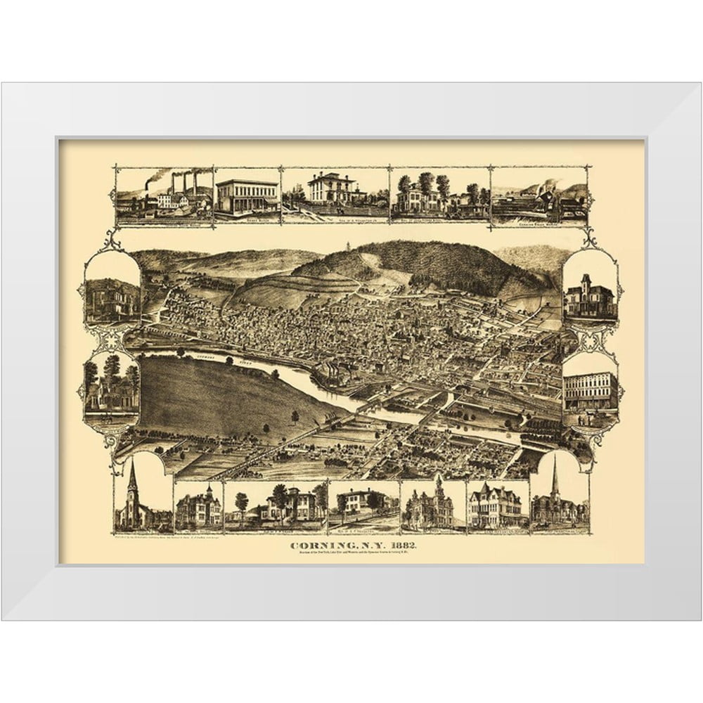 Corbin 32x24 White Modern Wood Framed Museum Art Print Titled - Corning ...