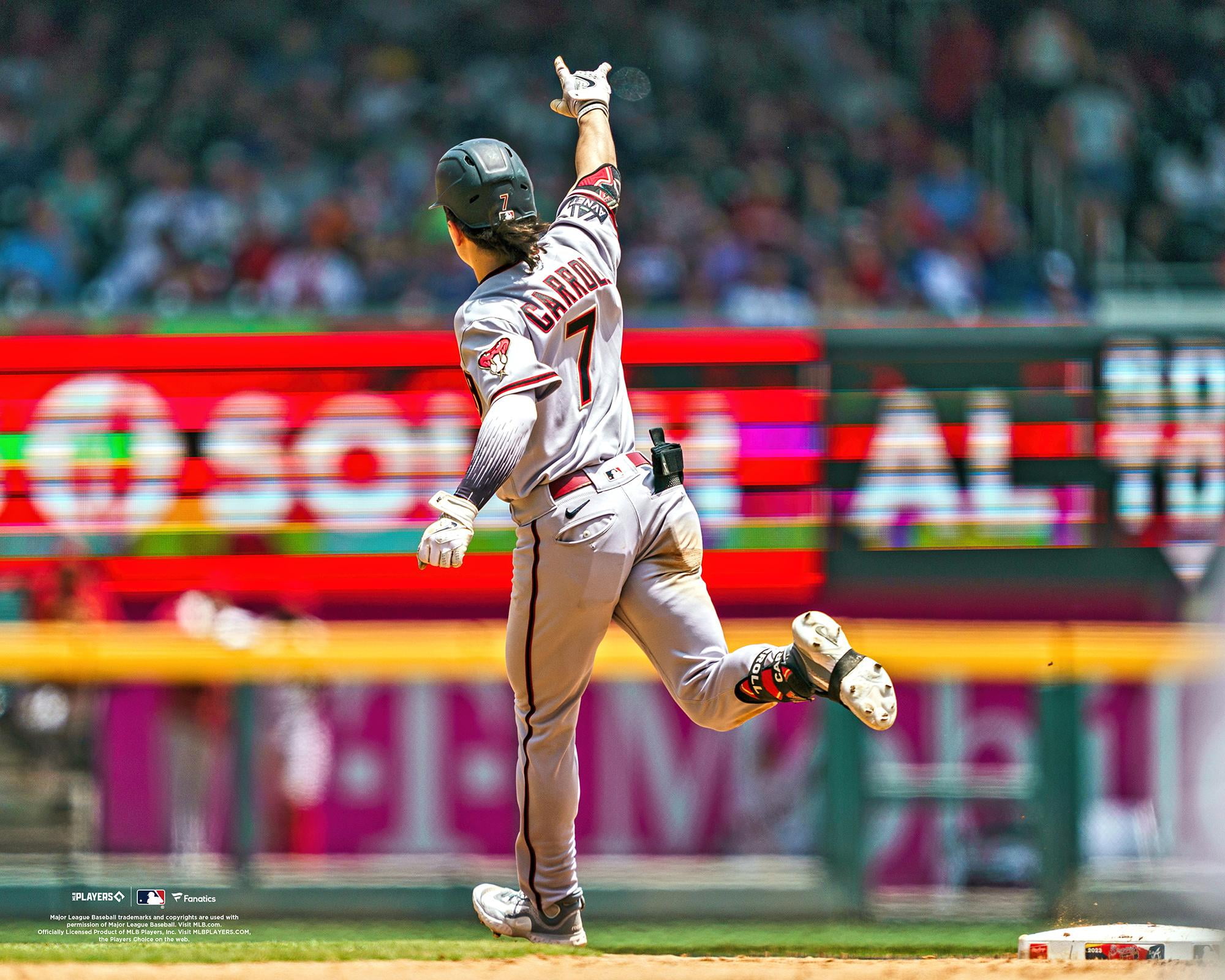 Corbin Carroll Arizona Diamondbacks Unsigned Arm Up Celebration ...