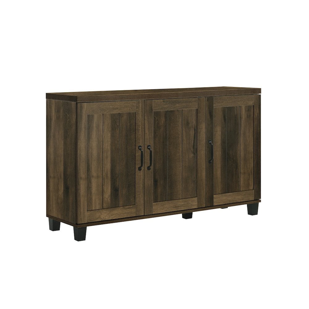 Corby 45"W Dark Dusty Oak Engineered Wood Finish 3-Door Shoe Cabinet ...