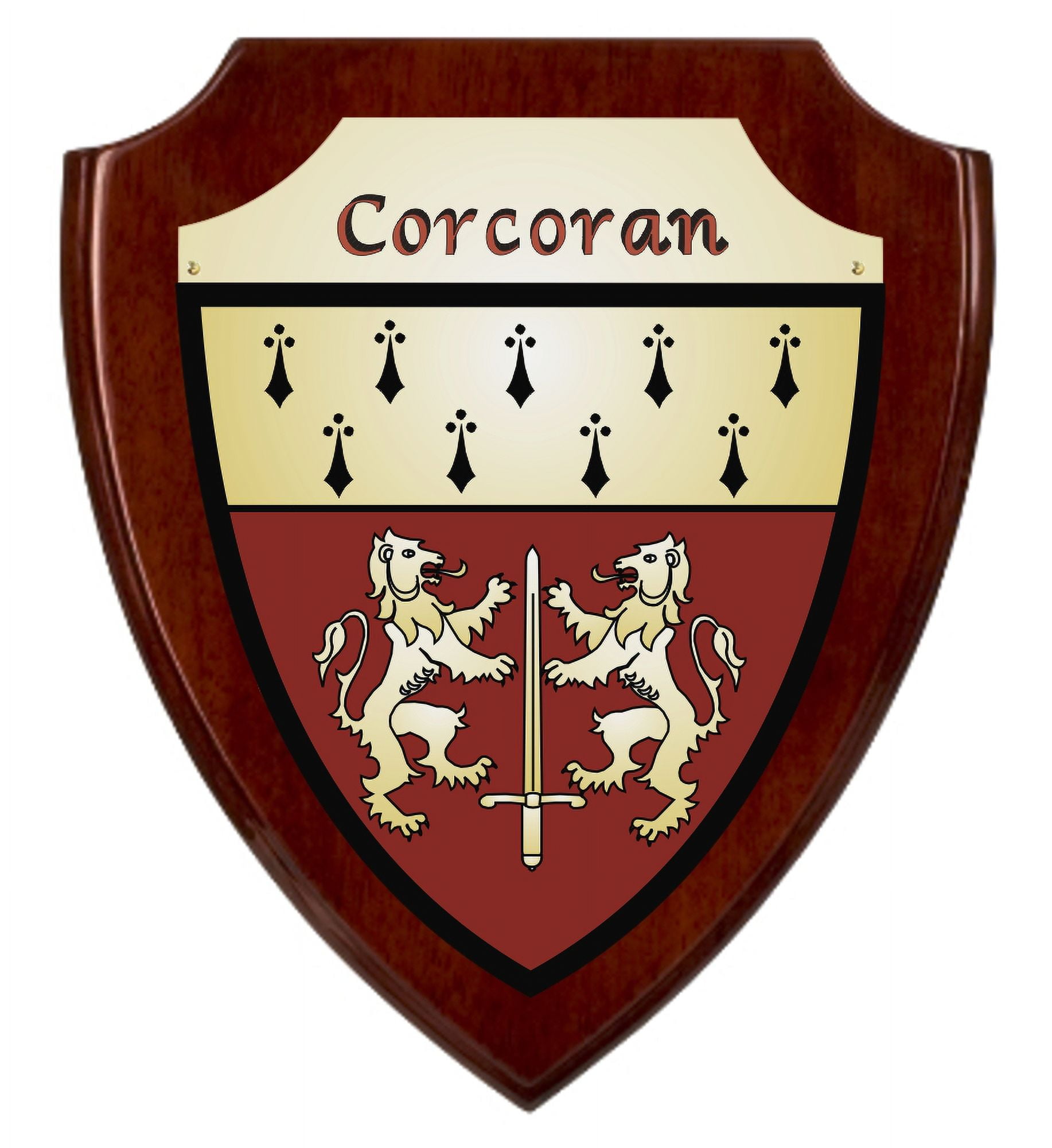 Corcoran Irish Coat of Arms Shield Plaque - Rosewood Finish - Walmart.com