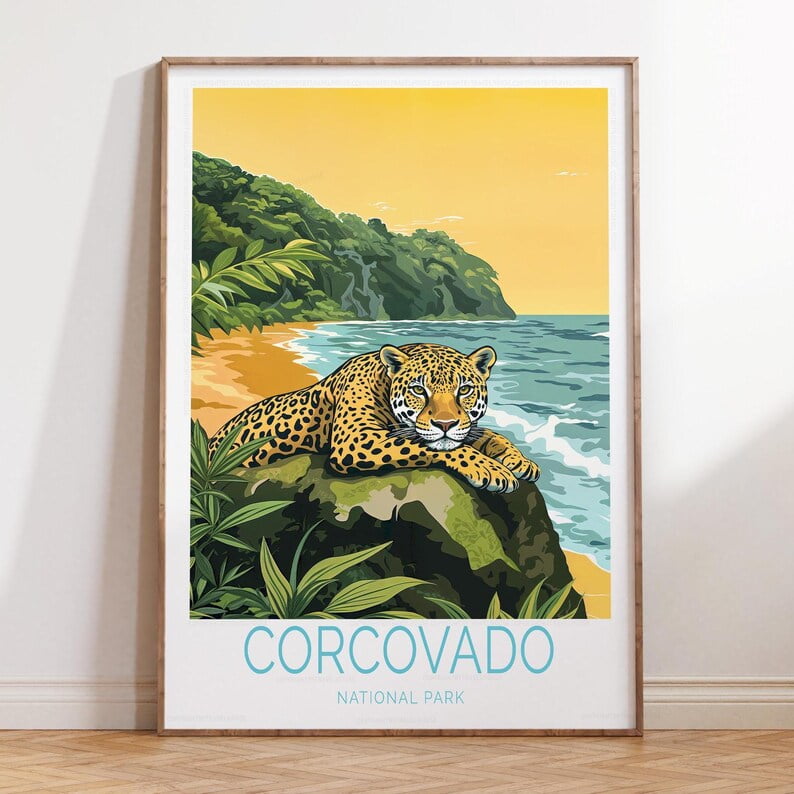 Corcovado National Park Poster – Travel Print, Rio de Janeiro Wall Art ...