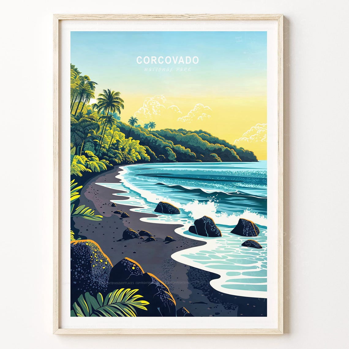 Corcovado Travel Poster, National Park Travel Wall Art, Brazil ...