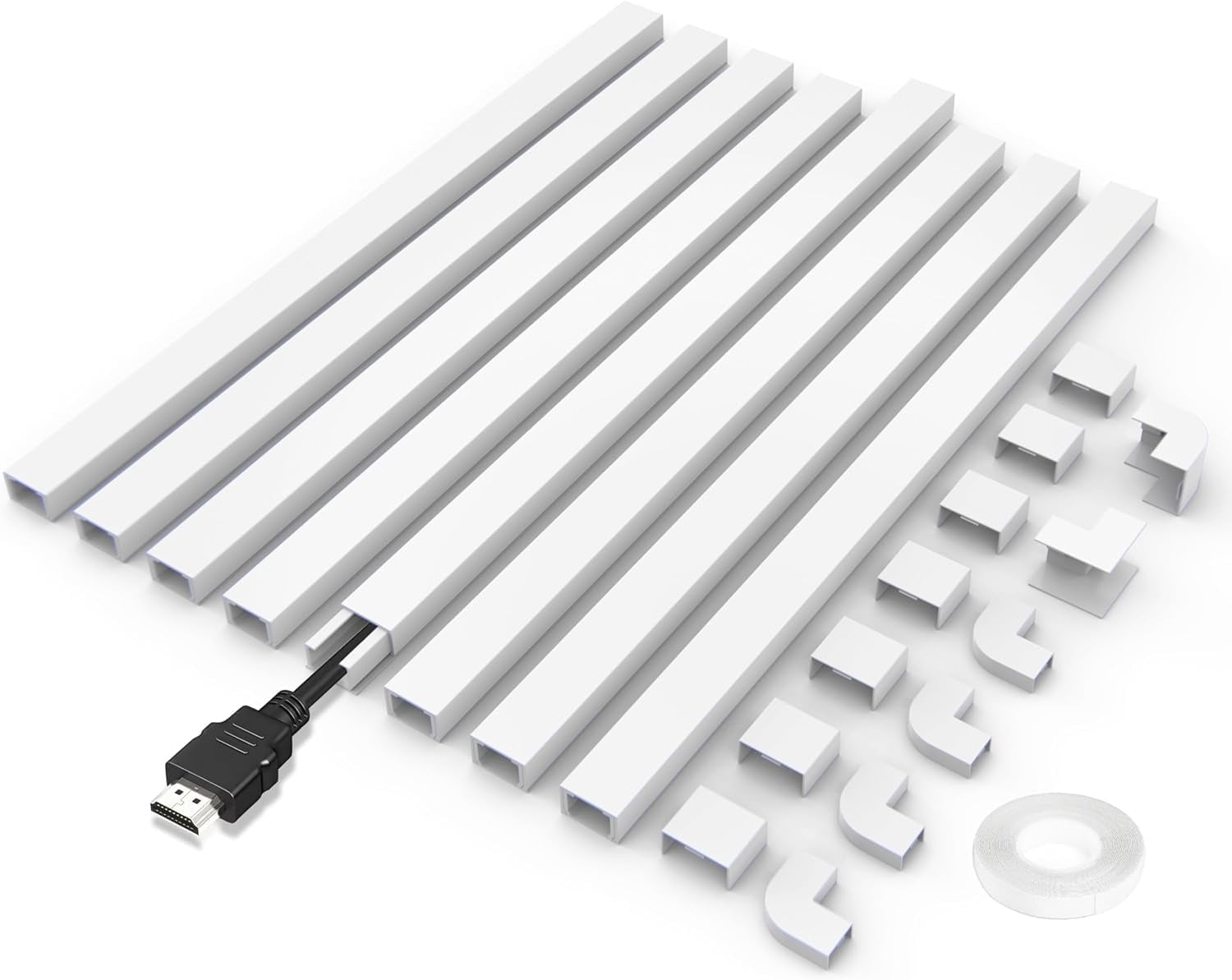 Cord Cover Raceway Kit - 125" Paintable Cable Concealer, Wire Hider for ...