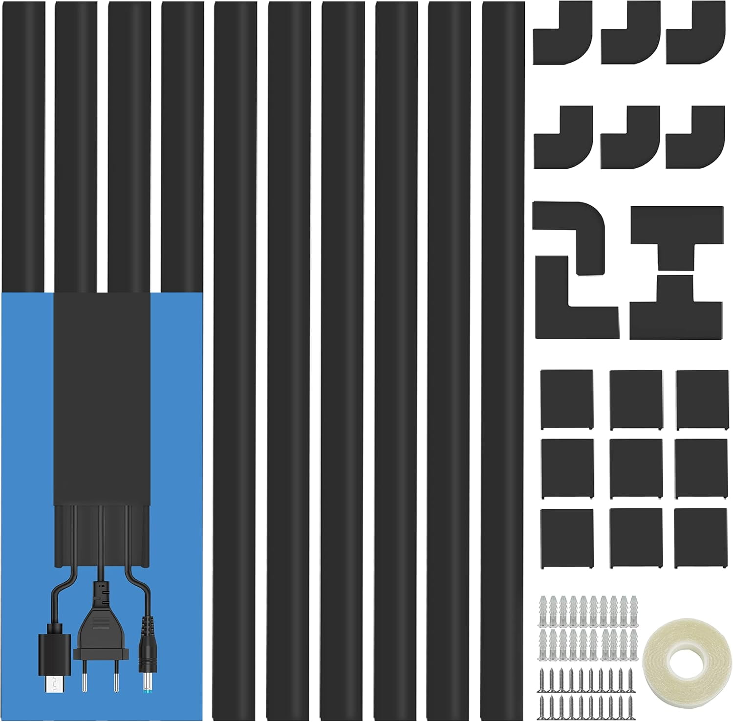 Cord Cover Raceway Kit - 157" Cable Concealer, Wire Hider for TV Wall ...