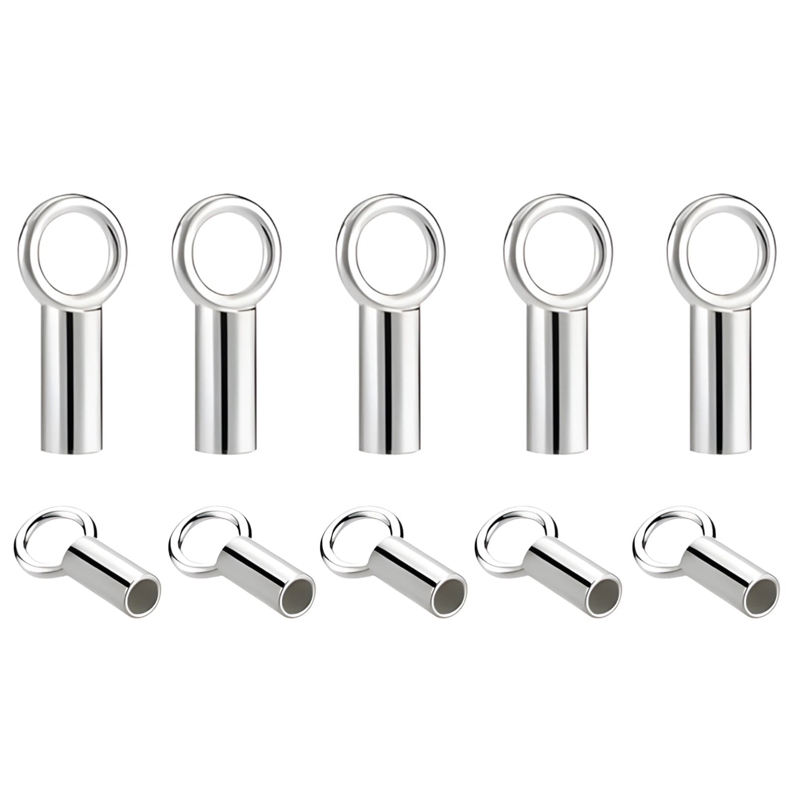 10 Pcs 925 Silver Tube Caps - Sterling Tube Cord Ends (1.2mm ...
