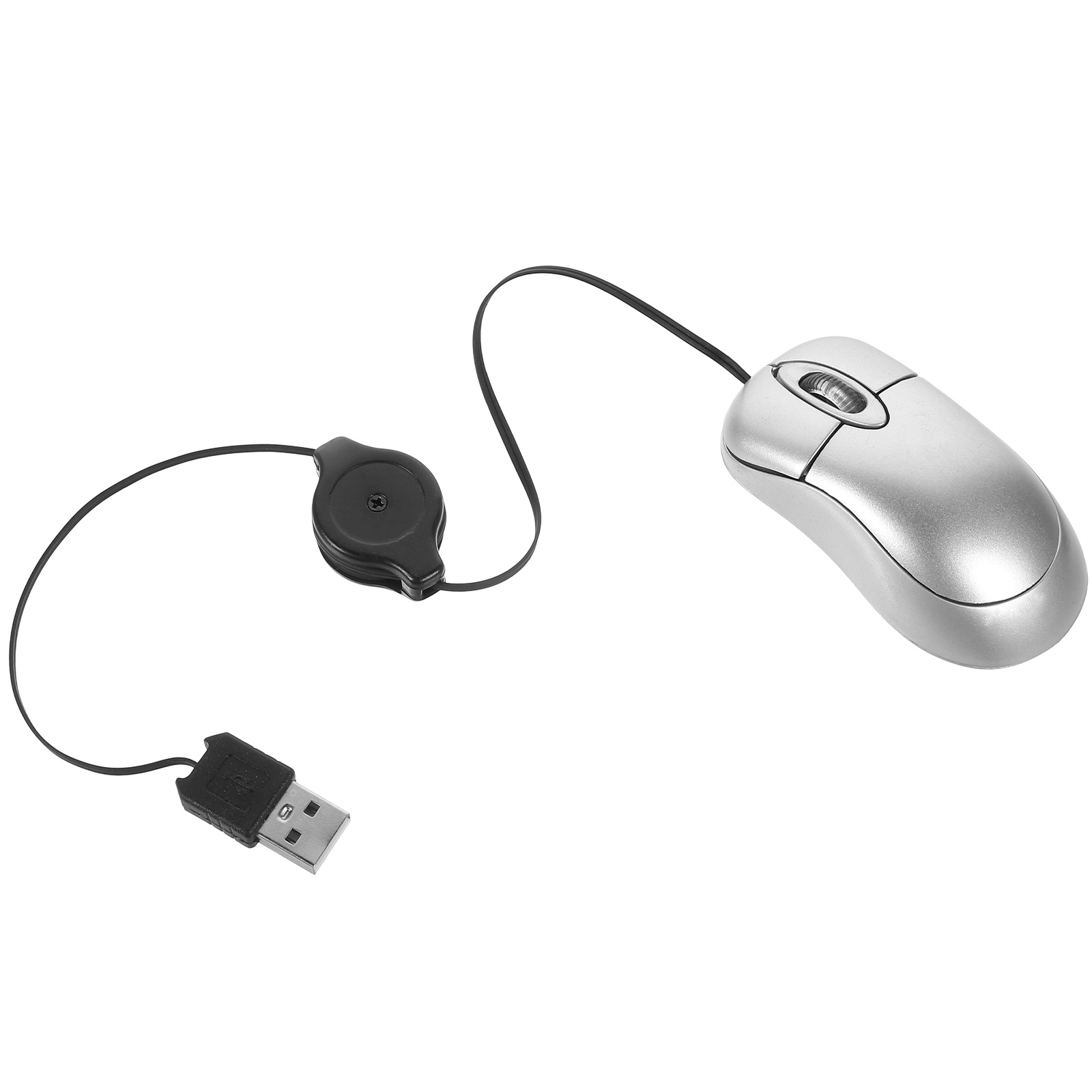 Cord Ergonomic Mouse Wired Retractable for Laptop Ball Travel Work ...
