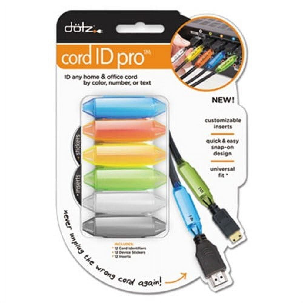 Cord ID Pro System, 12 Colored Cord Identifiers, Inserts & Stickers ...