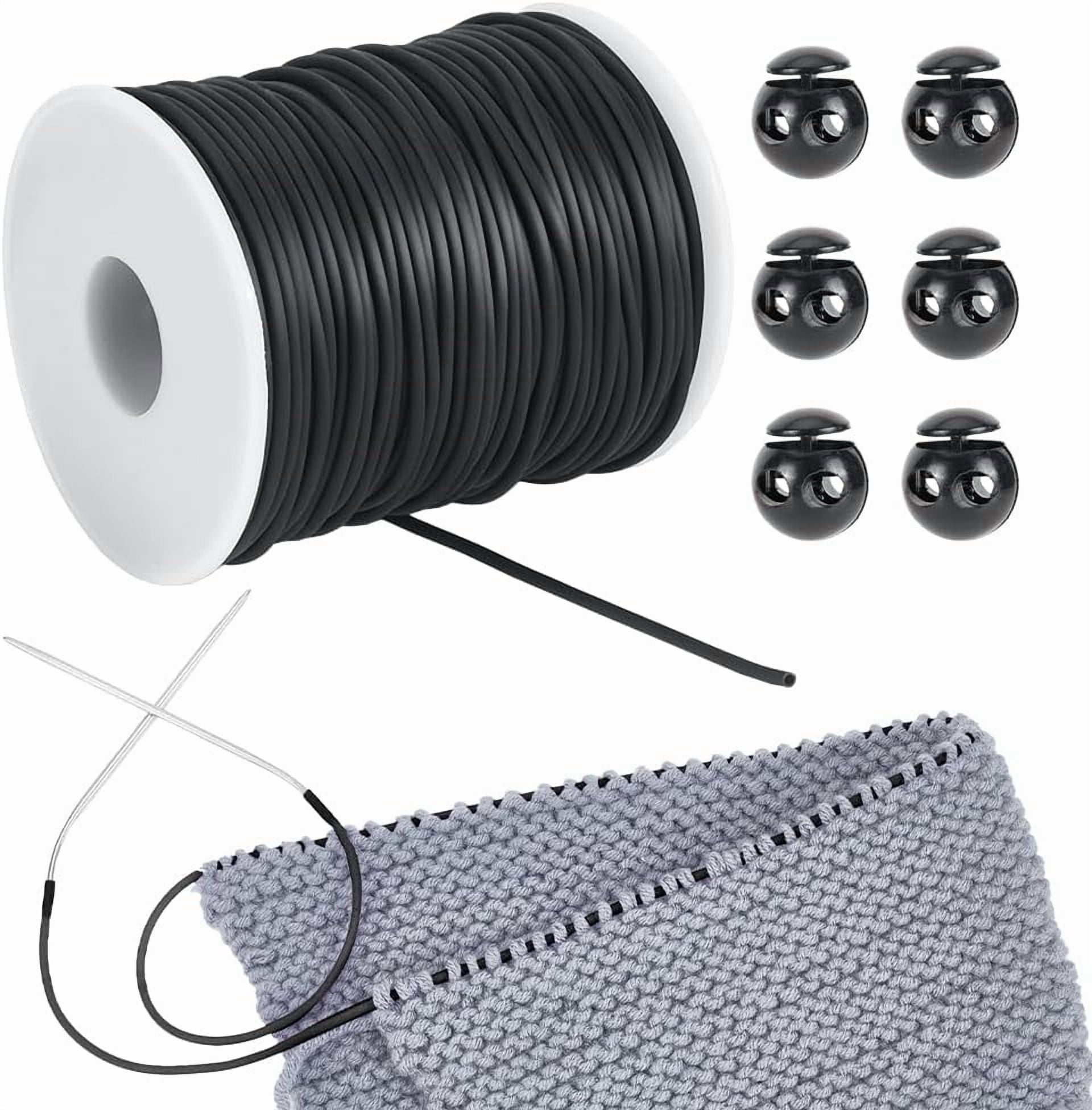 Cord Lock Kit 54.68 Yards Tubular Rubber Cord 6 Pcs Plastic Cord Locks ...