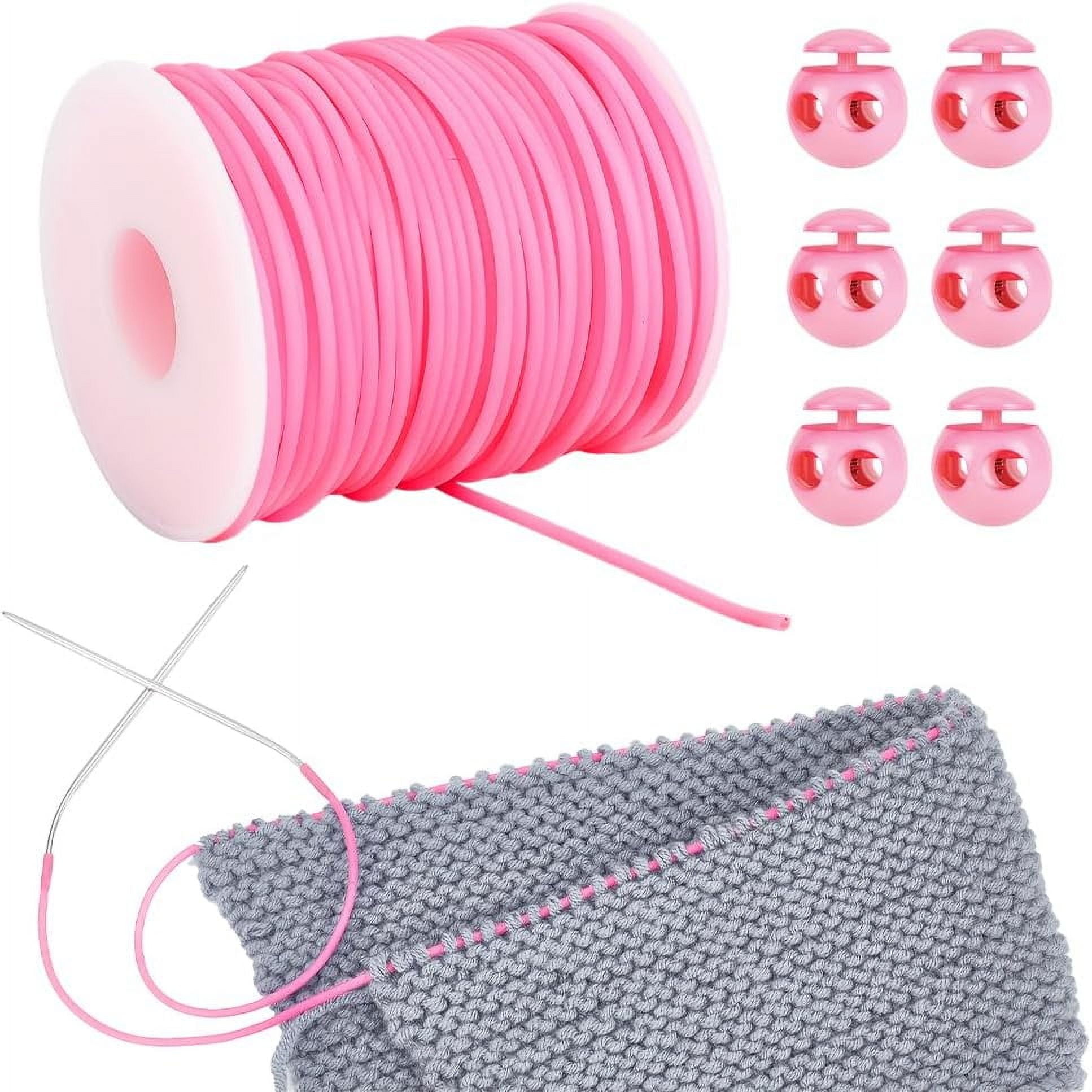 Cord Lock Kit 54.68 Yards Tubular Synthetic Rubber Cord 6 Pcs Plastic ...