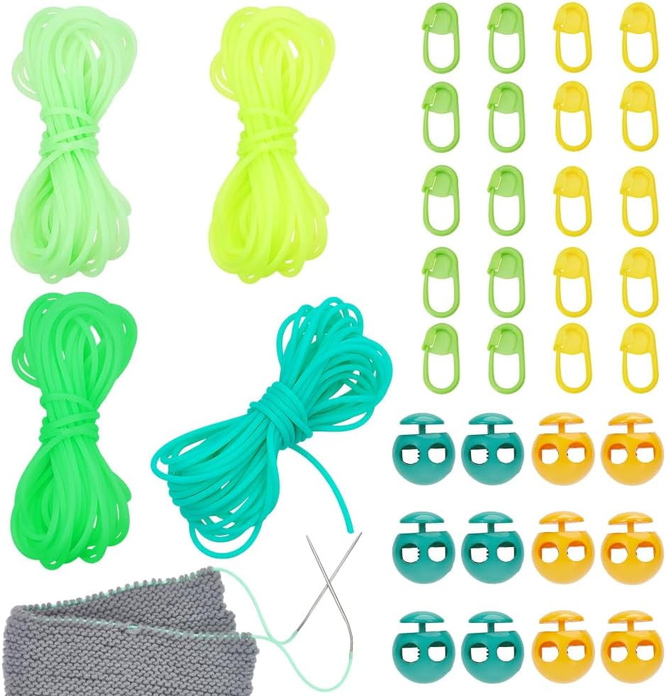Cord Lock Kit Includes 21.87 Yards Rubber Stitch Keeping Cords with 12 ...