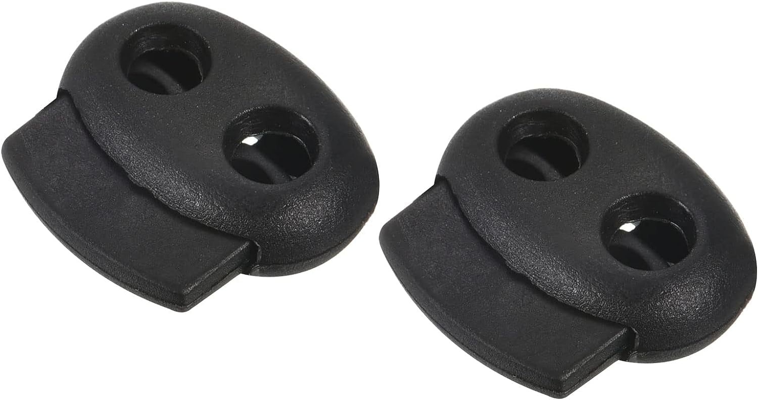 Cord Lock Stopper End #3 12Pcs, Plastic Double Hole Stopper Spring ...