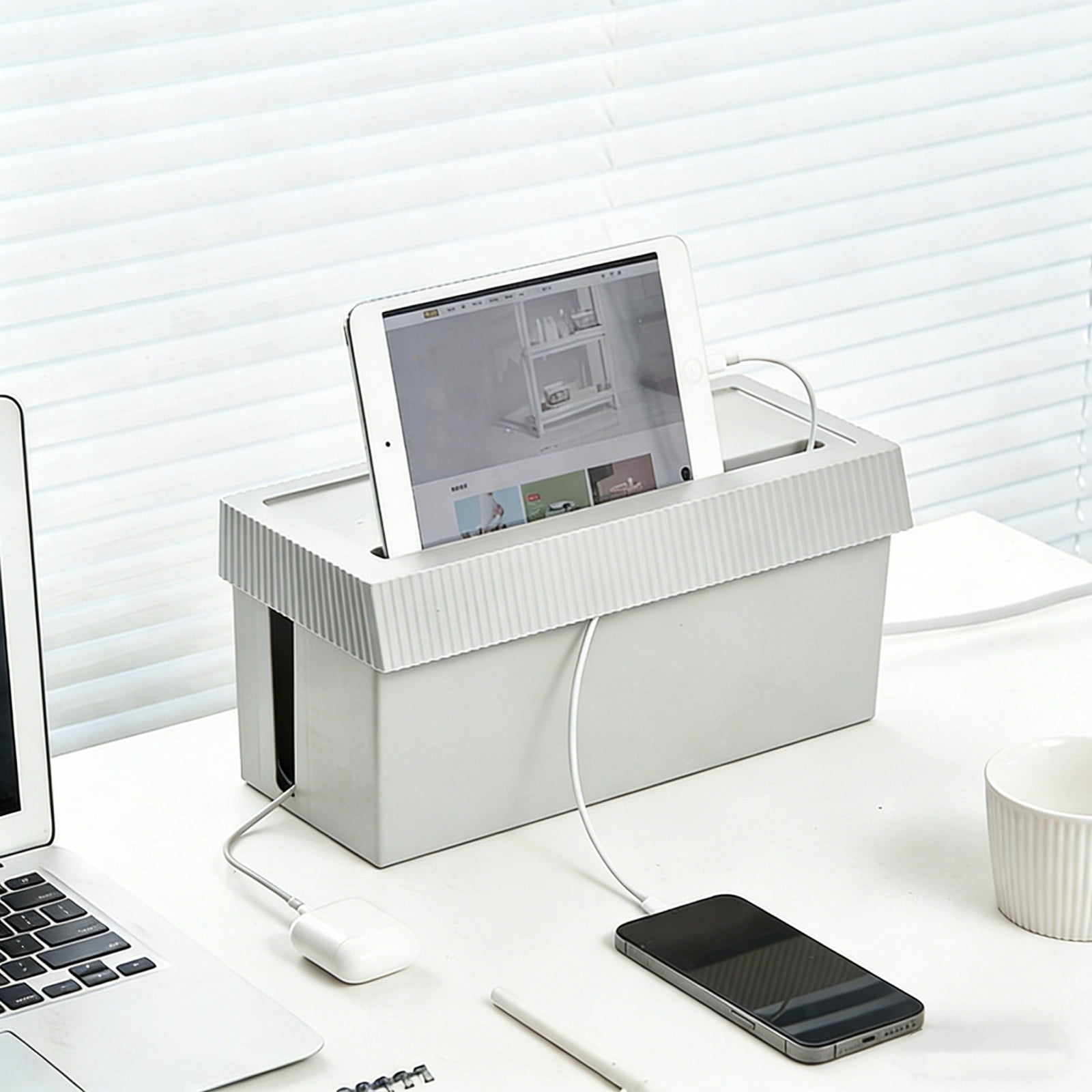 Cord Management Box, Power Strip Organizer and Cover to Hide Wires ...