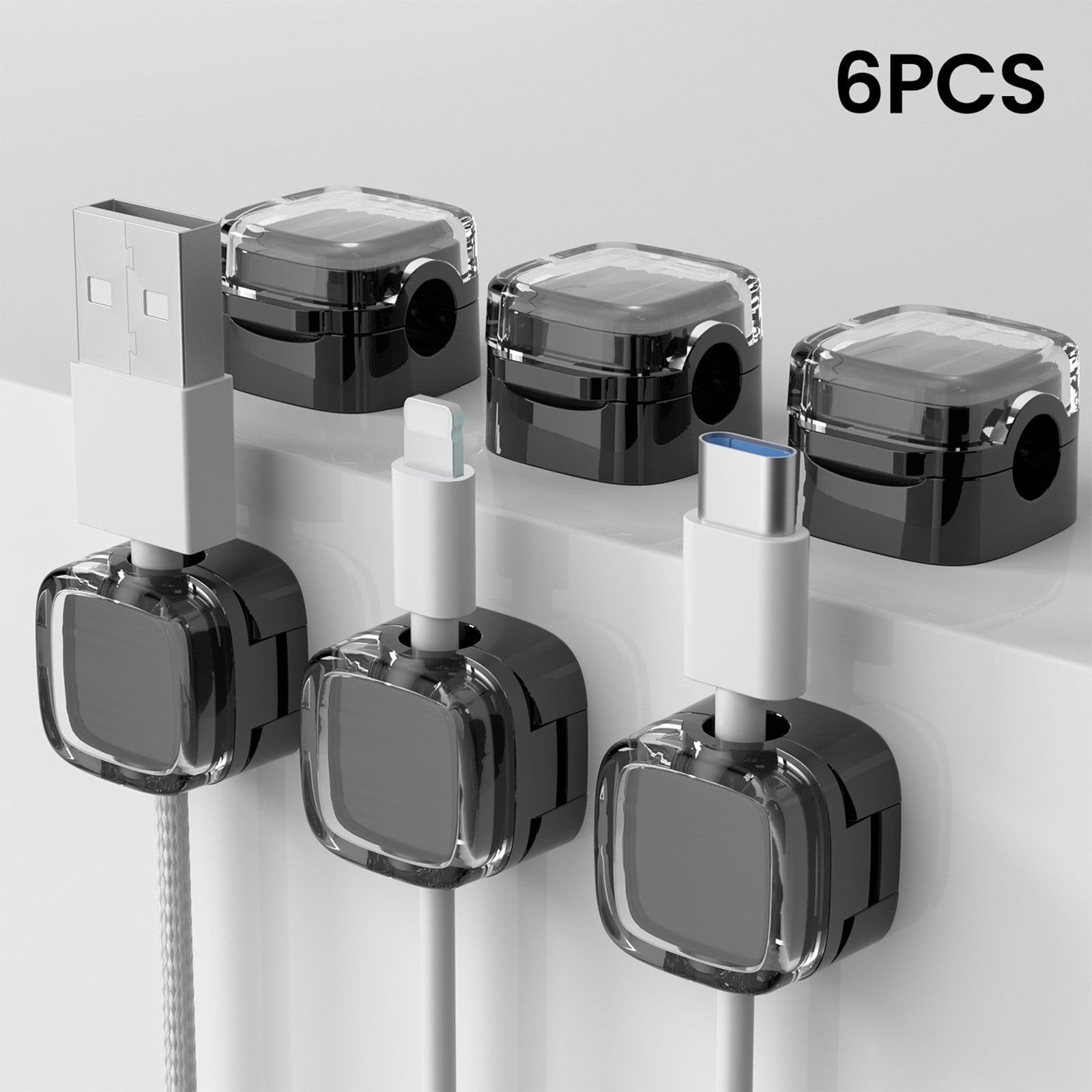 Cord Organizer,Cable Management,Cord Clips,6PC Nail-Free Data Line ...