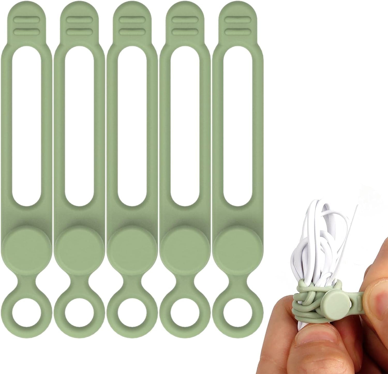 Cord Ties,Buckle Design Cord Ties Wrapper - Reusable Soft Wire Ties ...