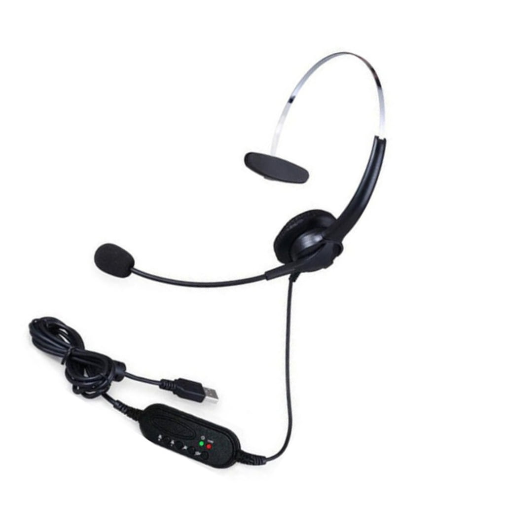 Corded Call Center Noise Cancelling USB Headset Headphone with ...