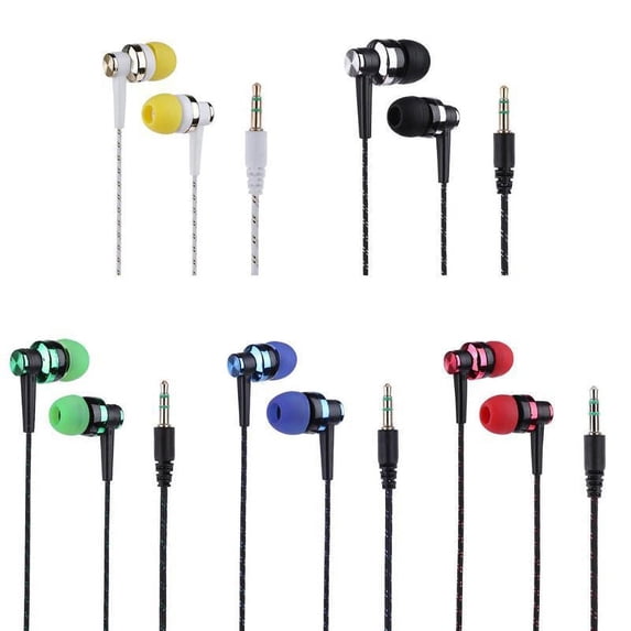 Stereo In-Ear Headphones with 3.5mm Plug, Tangle-Free Braided Cord ...