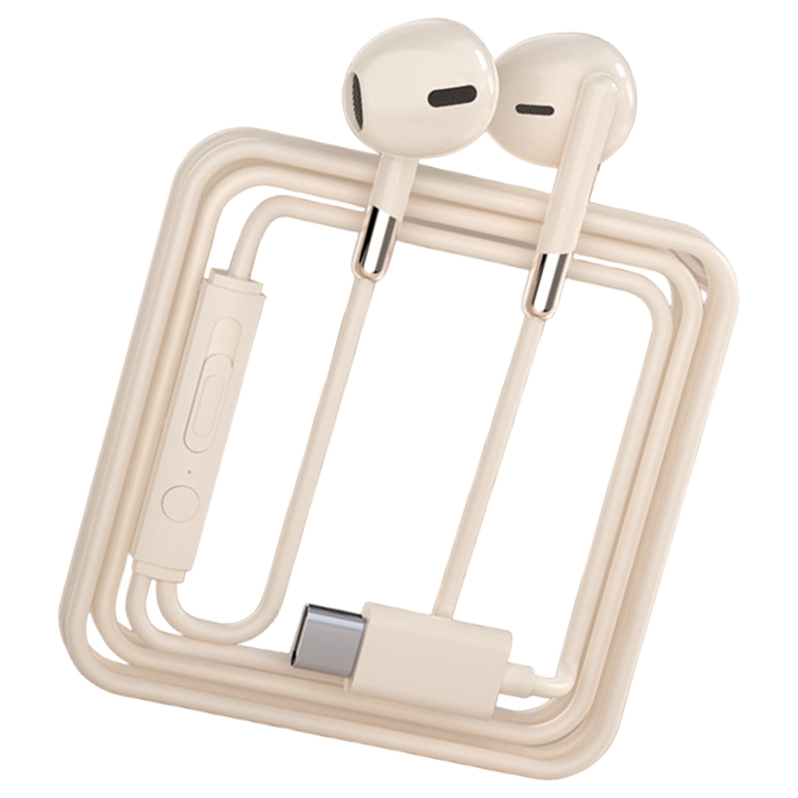 Corded Earphones Stereo Half In Ear 3.5mm/USB C Cable Control Earbud ...