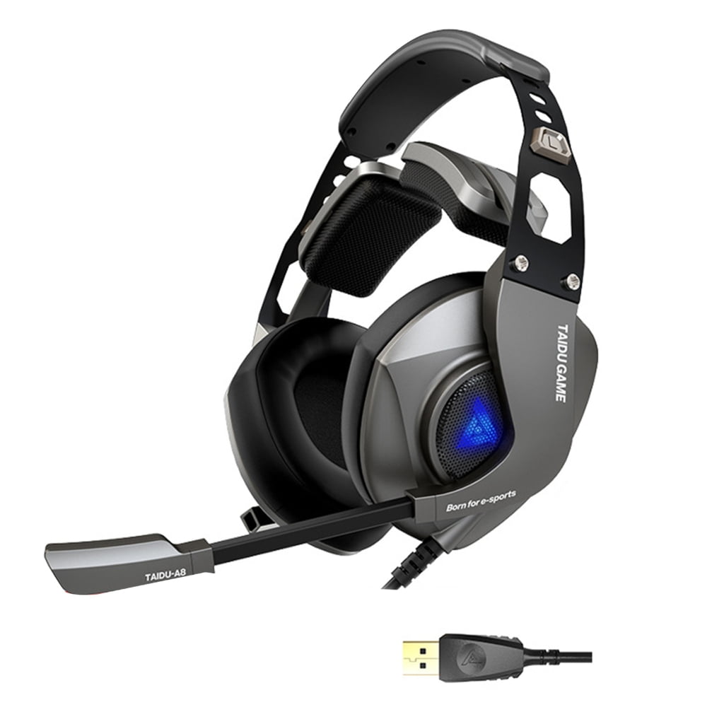 Corded Headphones With Microphone Color Light Headsets For Immersive ...